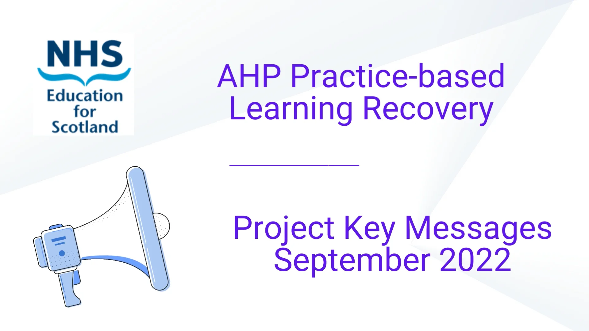 AHP Practice-based Learning Recovery Sept 2022 on Vimeo
