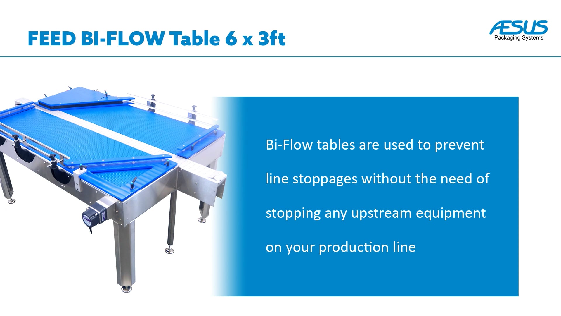 Aesus Feed Bi-Flow table, 6 x 3 ft