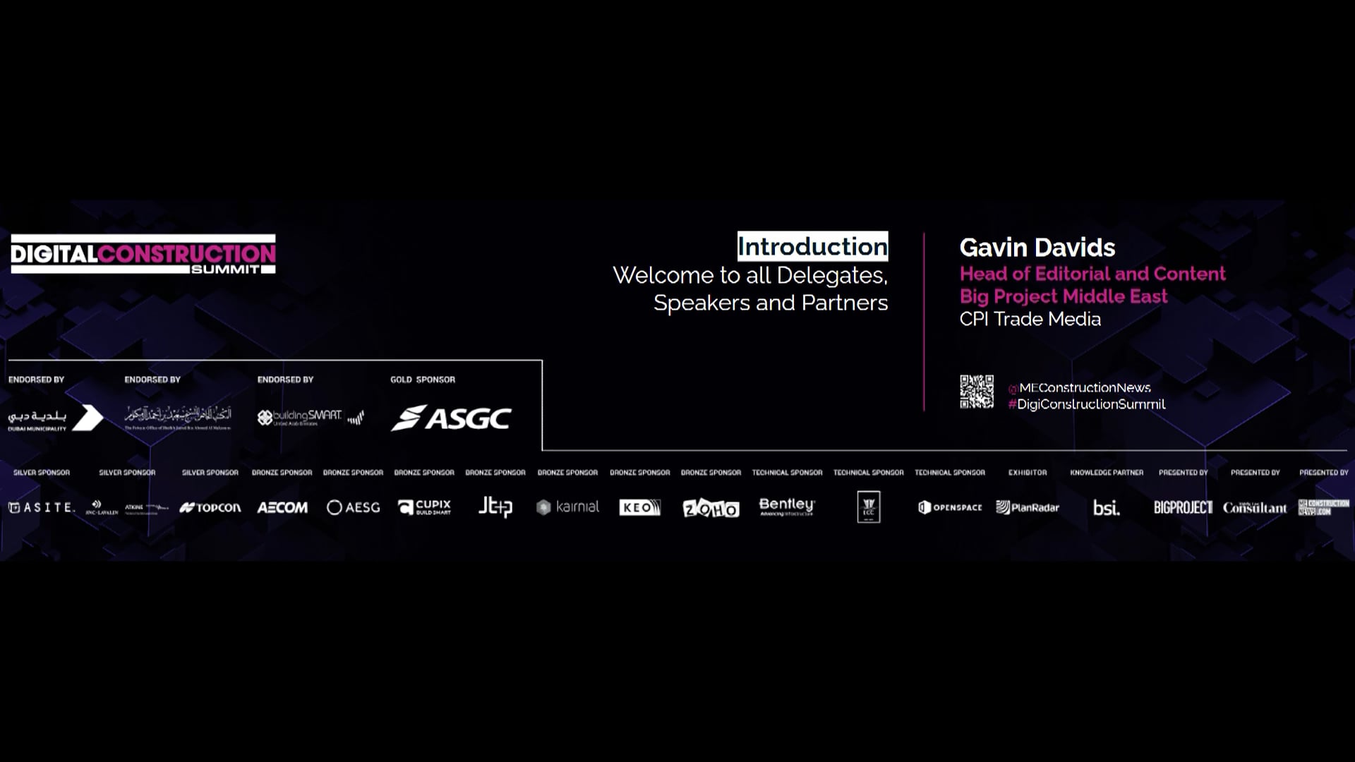 Welcome to all delegates and speakers