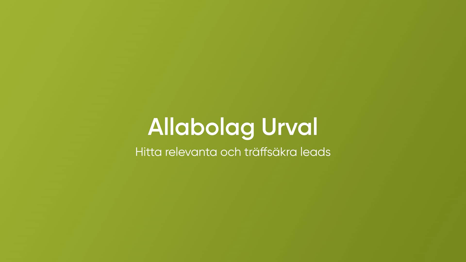Verktyget Allabolag Urval.mp4 on Vimeo