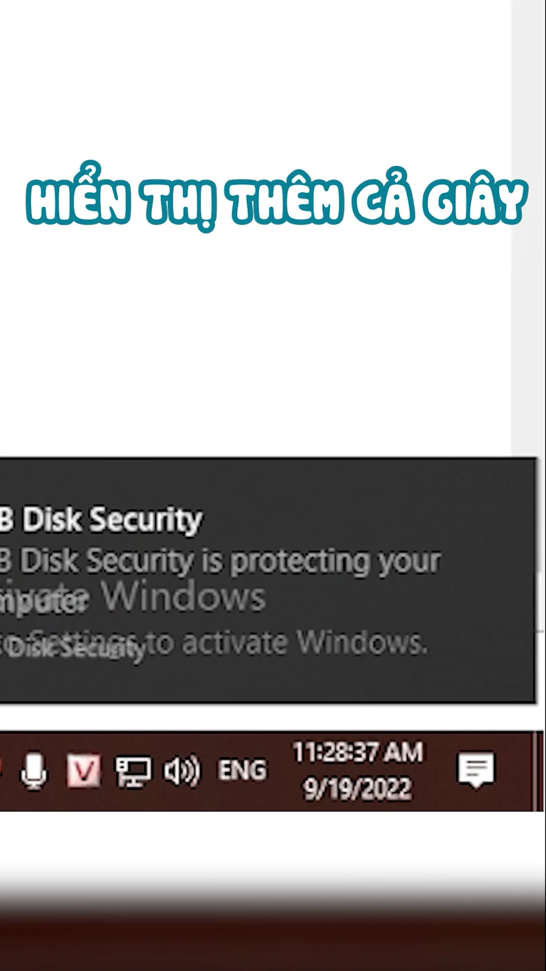 Cách hiển thị giây trên thanh task on Vimeo