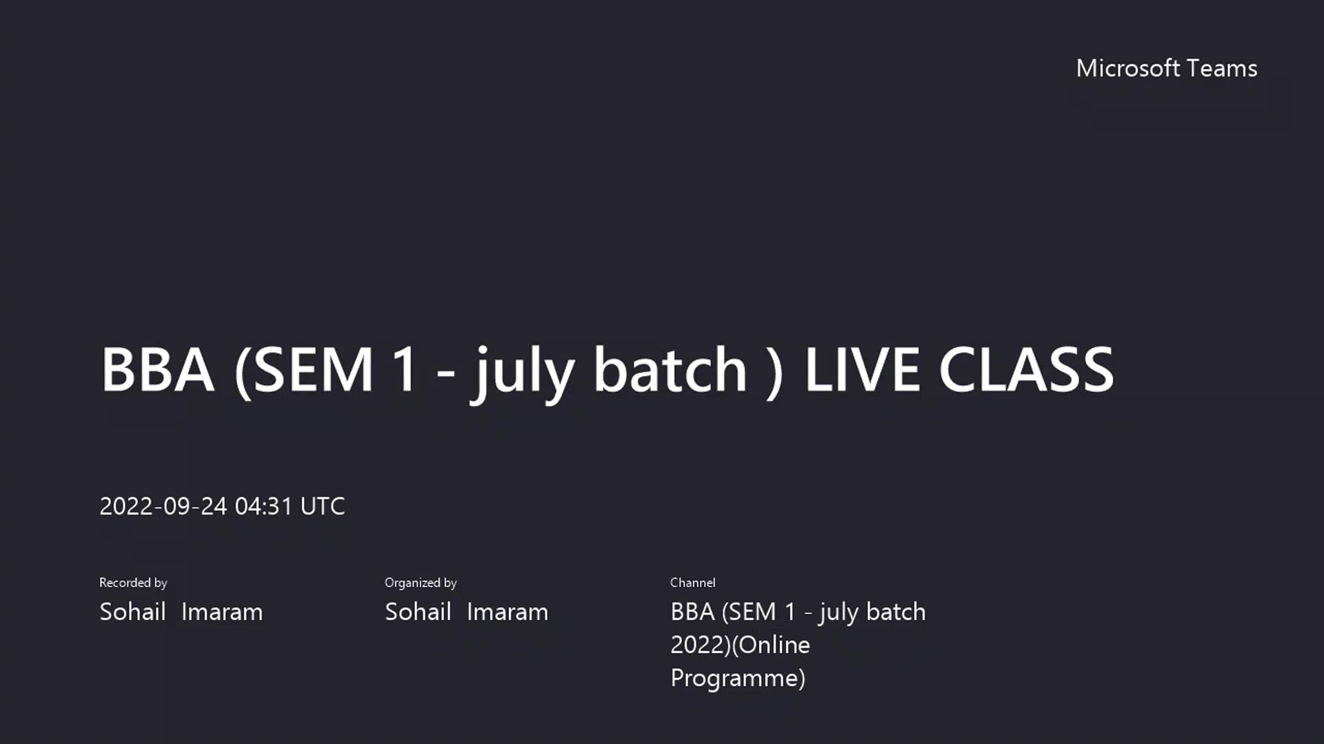 BBA (SEM 1 - july batch ) LIVE CLASS-20220924_BOM 10 AM CLass Recording ...