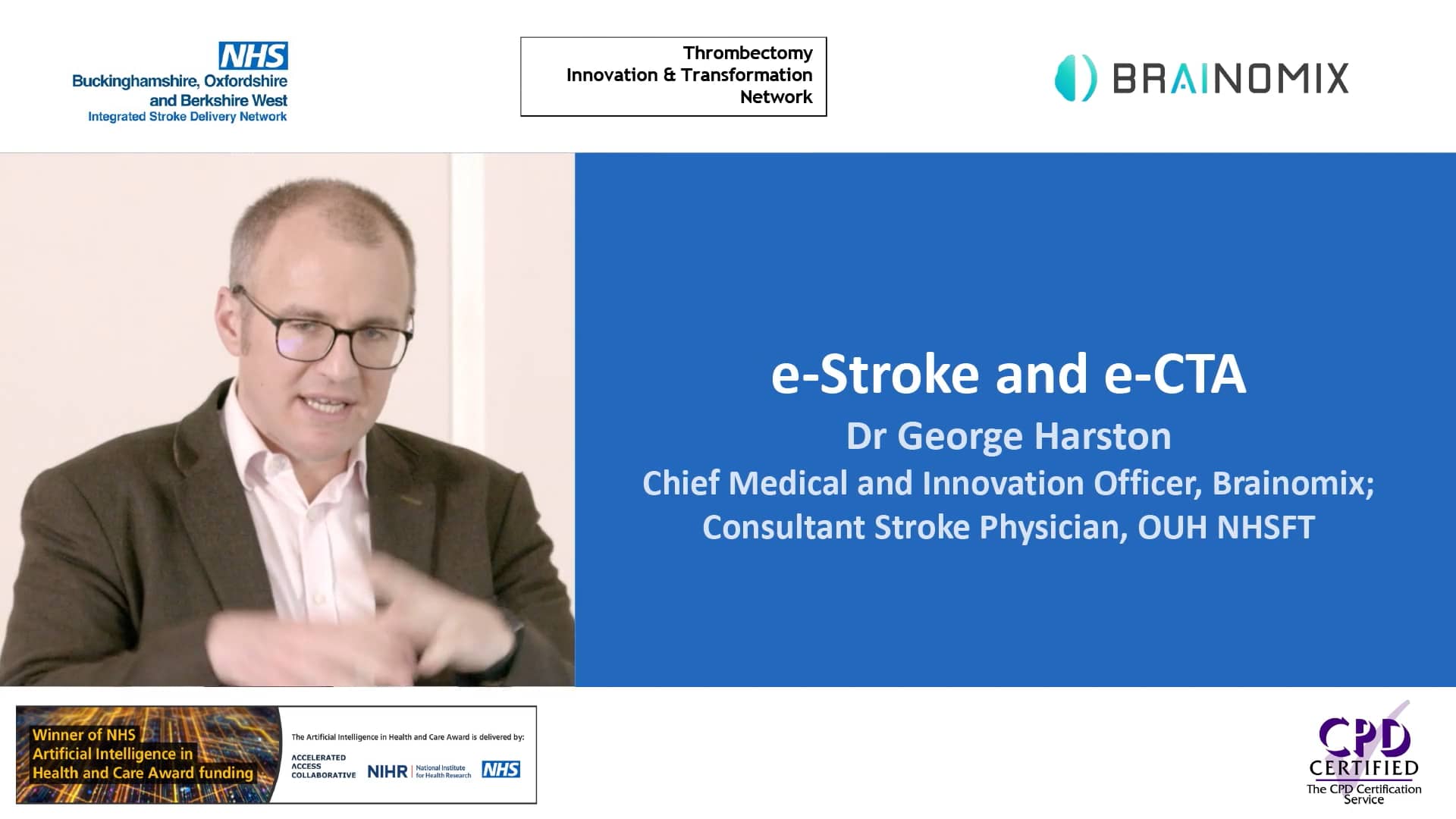 e-Stroke & e-CTA - Dr George Harston (Chief Medical & Innovation ...