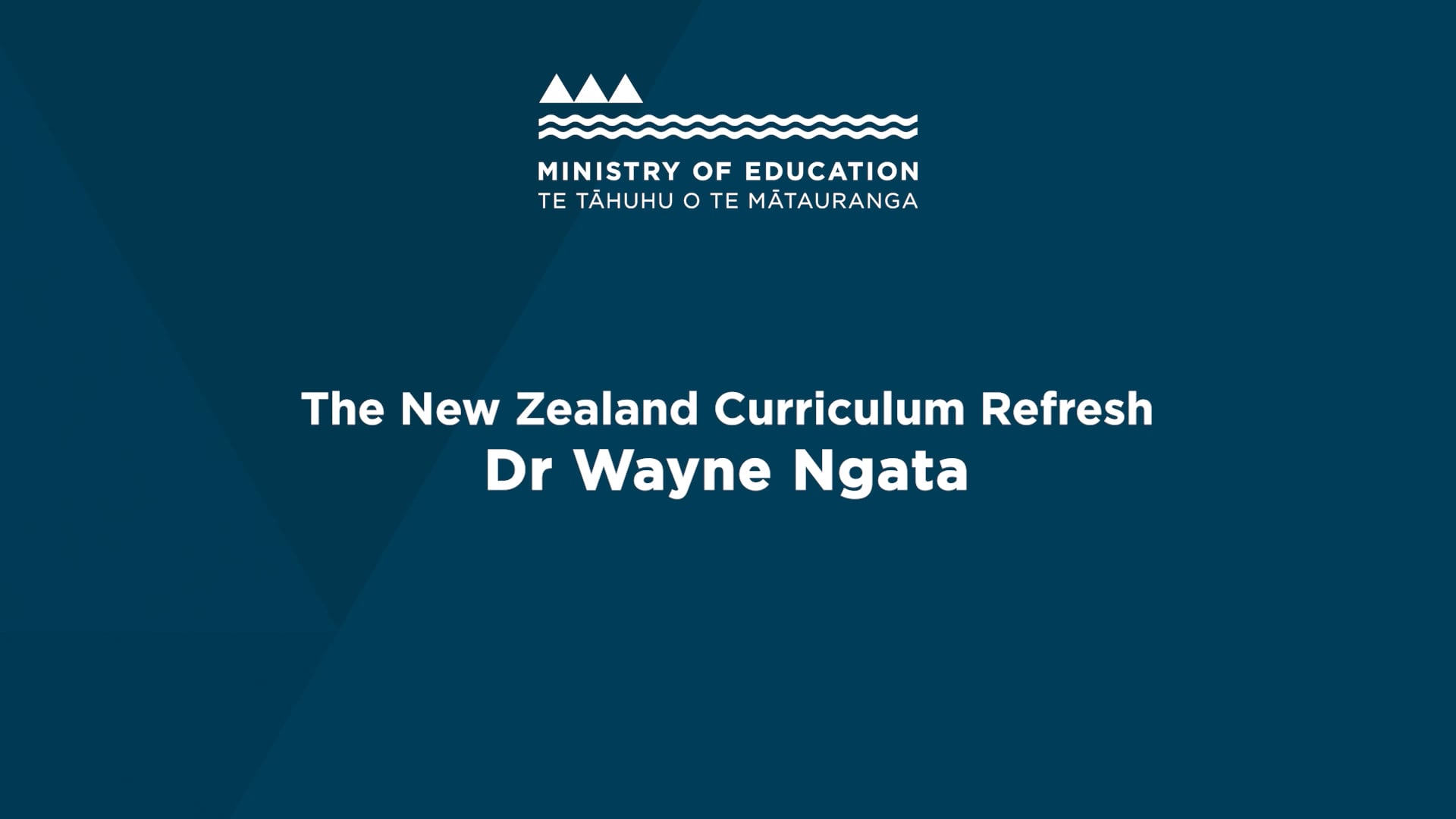 The NZ Curriculum Refresh - Dr Wayne Ngata on Vimeo