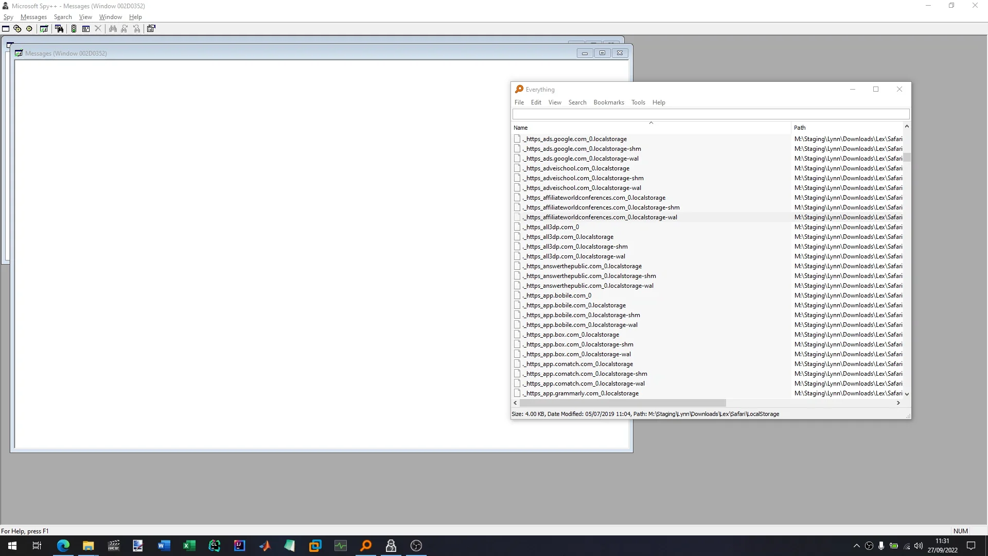 SysListView32 control in 64-bit Search Everything receiving scrolling messages from trackpad ...