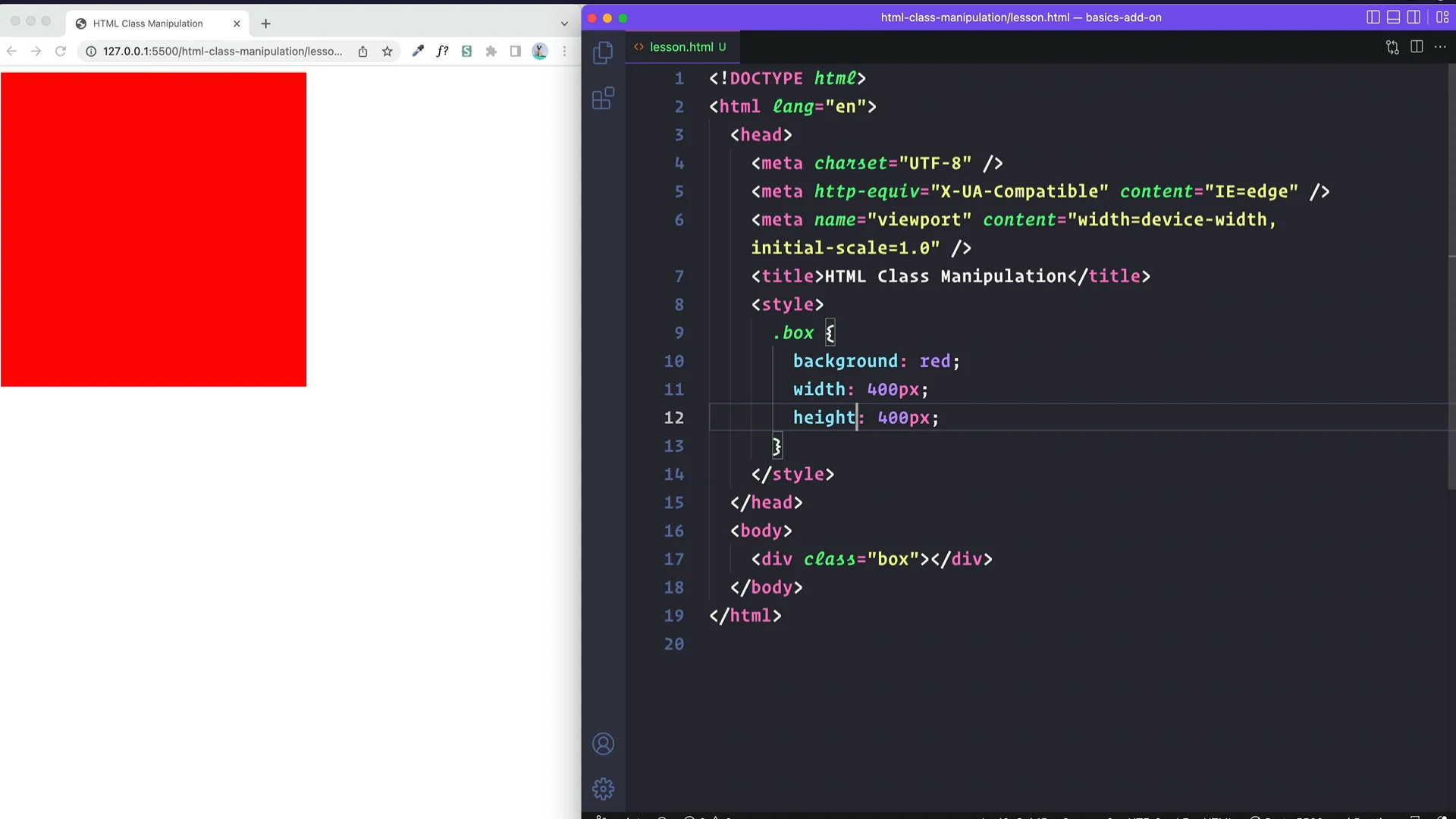 #519 - HTML Classes Manipulation / Lesson on Vimeo