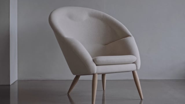 Oda, Lounge Chair | Natural Oak Base And Armrests / Hallingdal 0110 ...