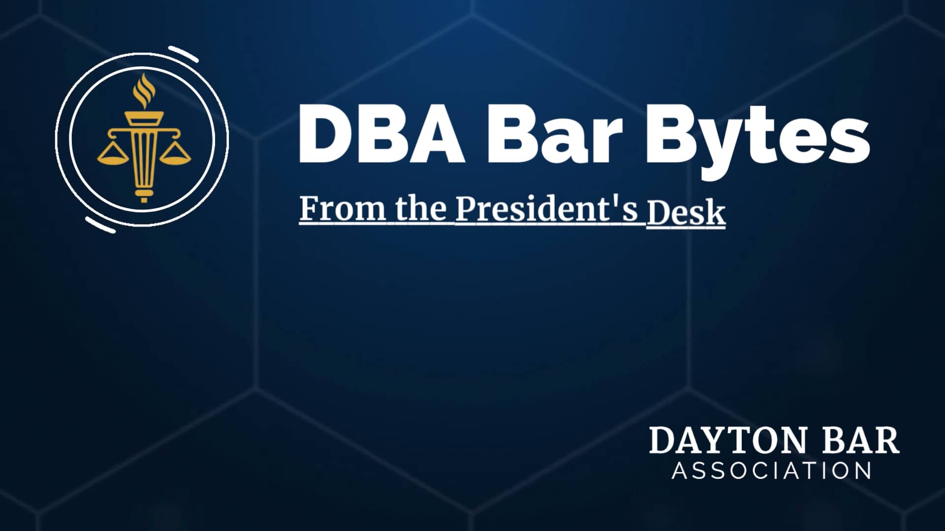 DBA Bar Bytes A Welcome from DBA President on Vimeo