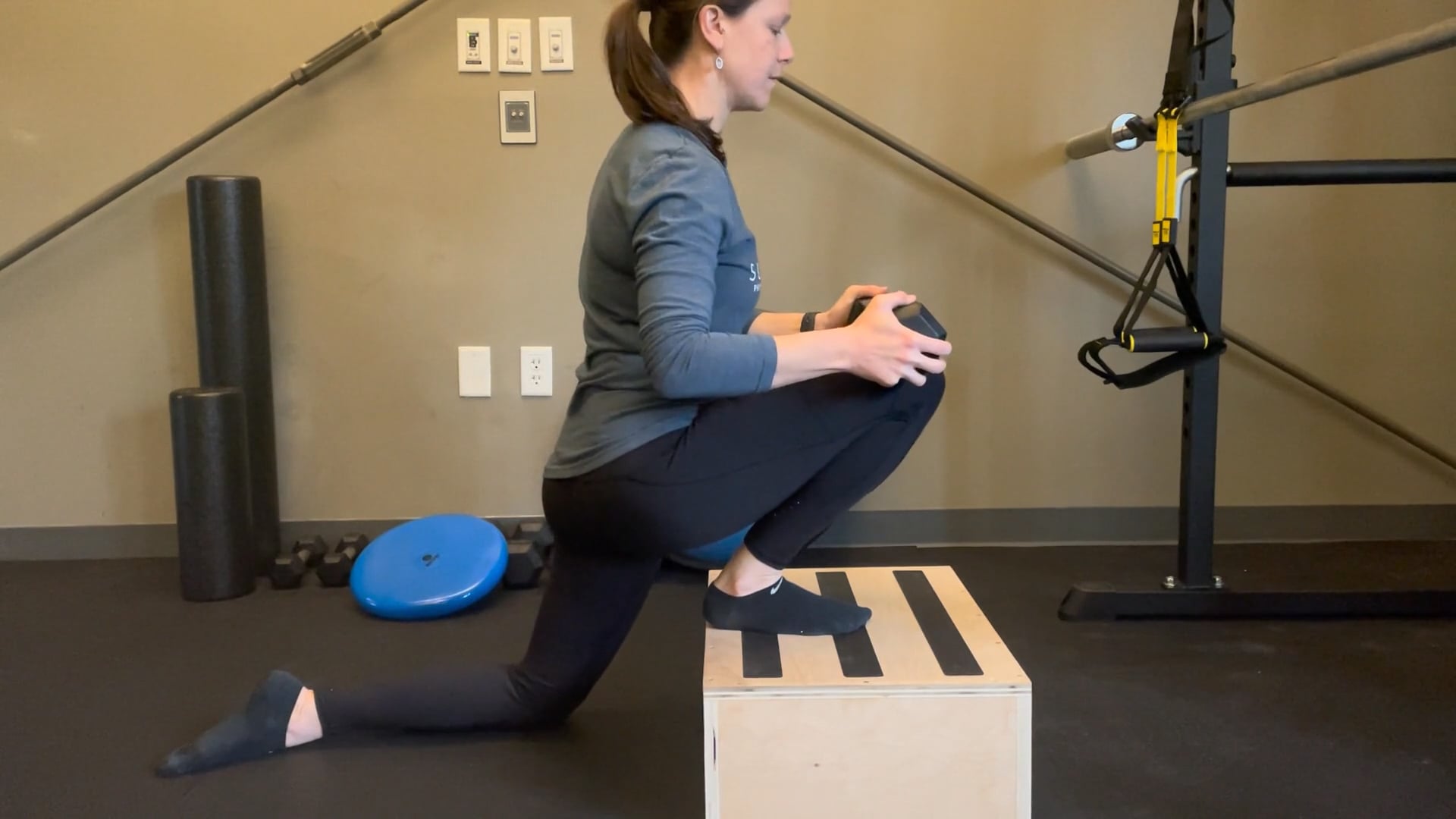 Soleus stretch with weight on Vimeo