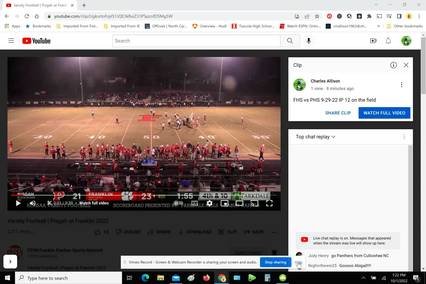 PHS vs FHS - 9-29-2022 IP 12 On The Field on Vimeo