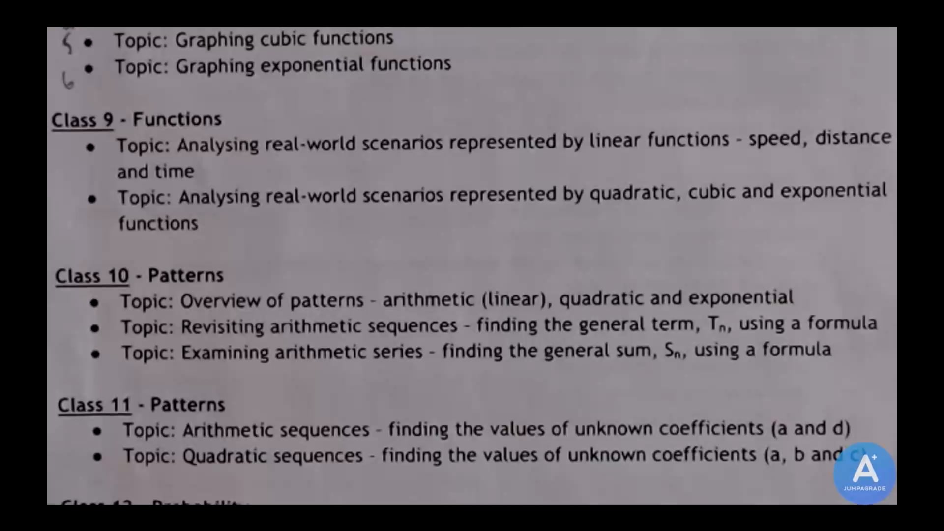 Patterns 1 - Ordinary Level Senior Cycle Maths - jumpAgrade