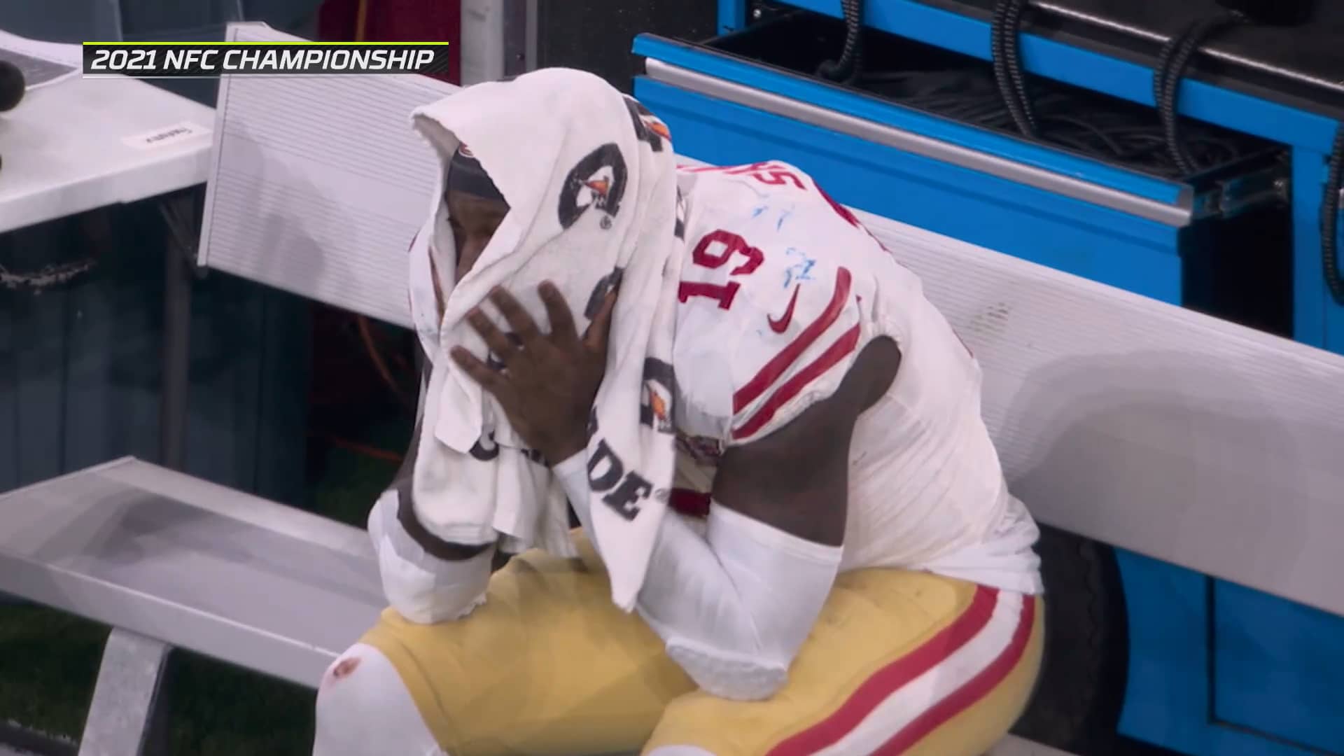 Deebo crying after 2021 NFC Champ loss on Vimeo