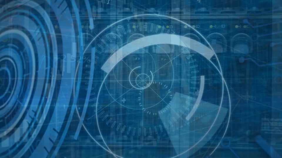 Animation Of Scope Scanning With Data Processing Over Server Room Video From Pikwizard 