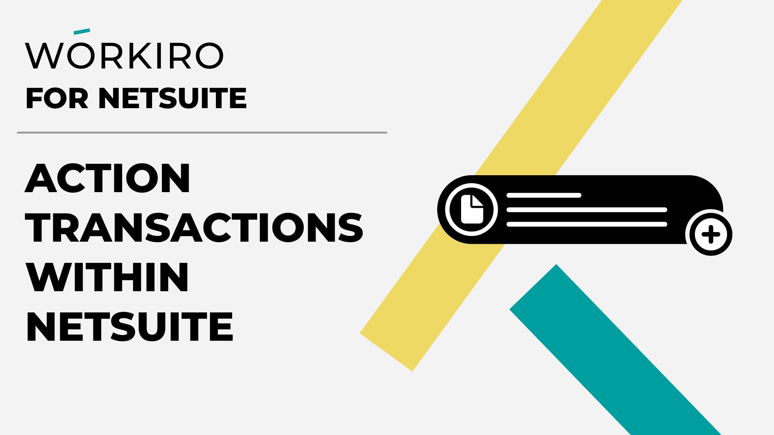 Action Transactions With Tasks in NetSuite | Workiro | Built for NetSuite on Vimeo