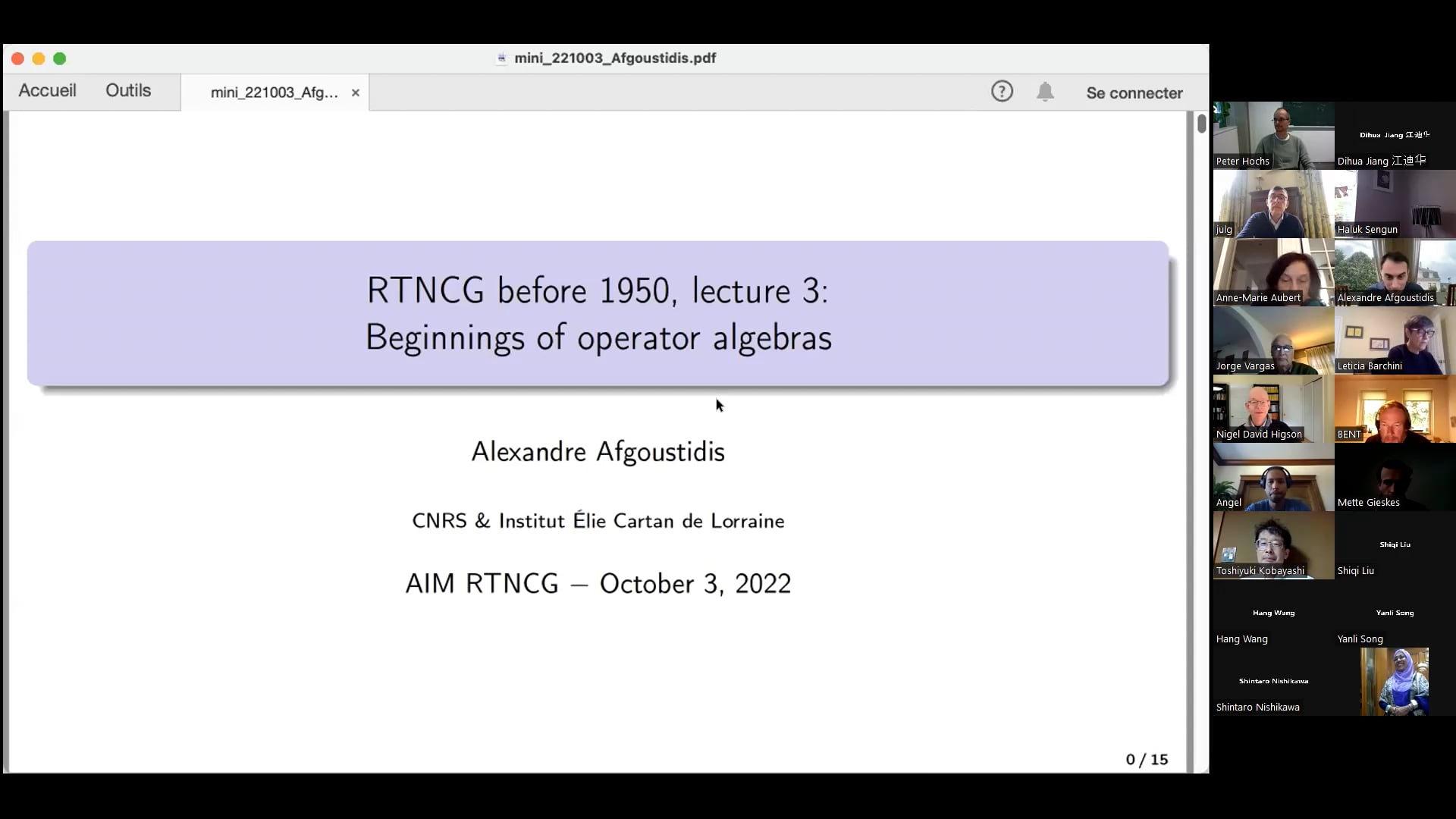 Beginnings of operator algebras on Vimeo