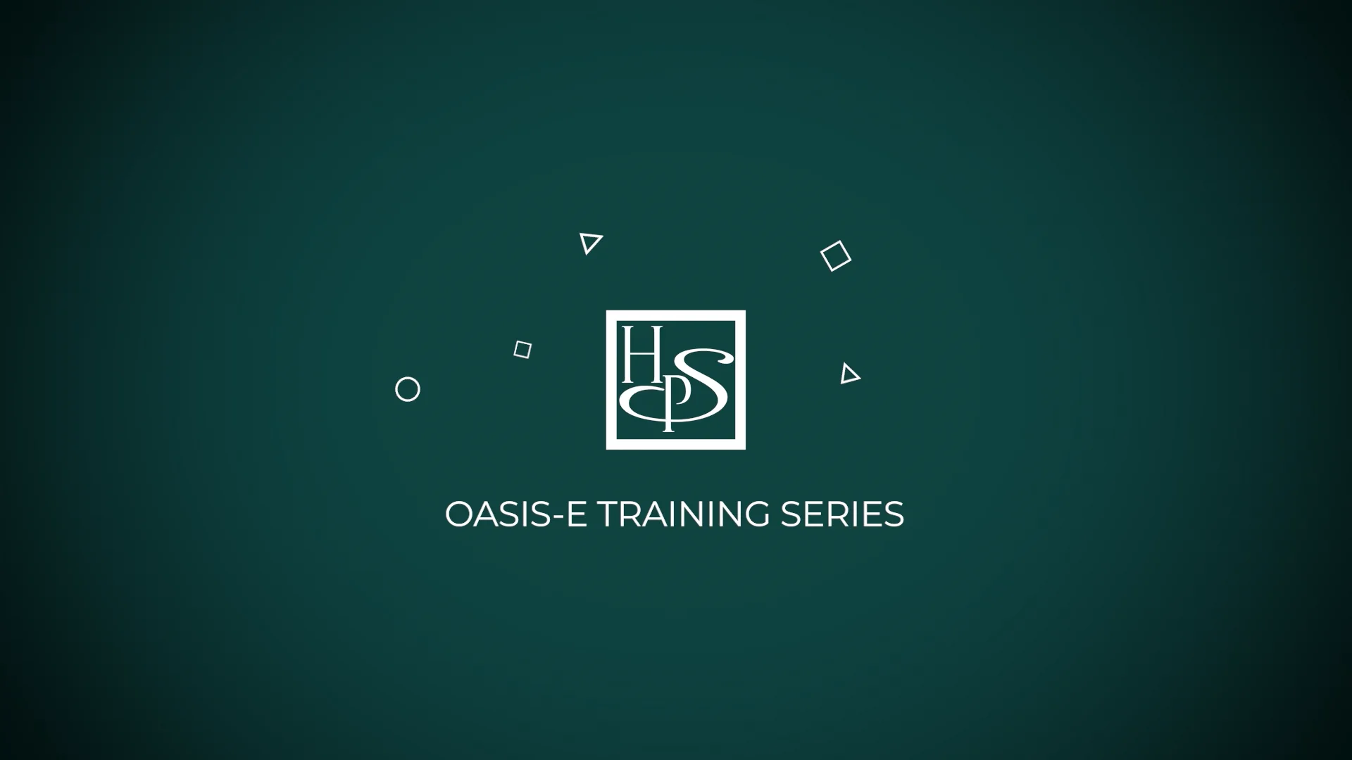 OASIS-E Training Series Overview on Vimeo