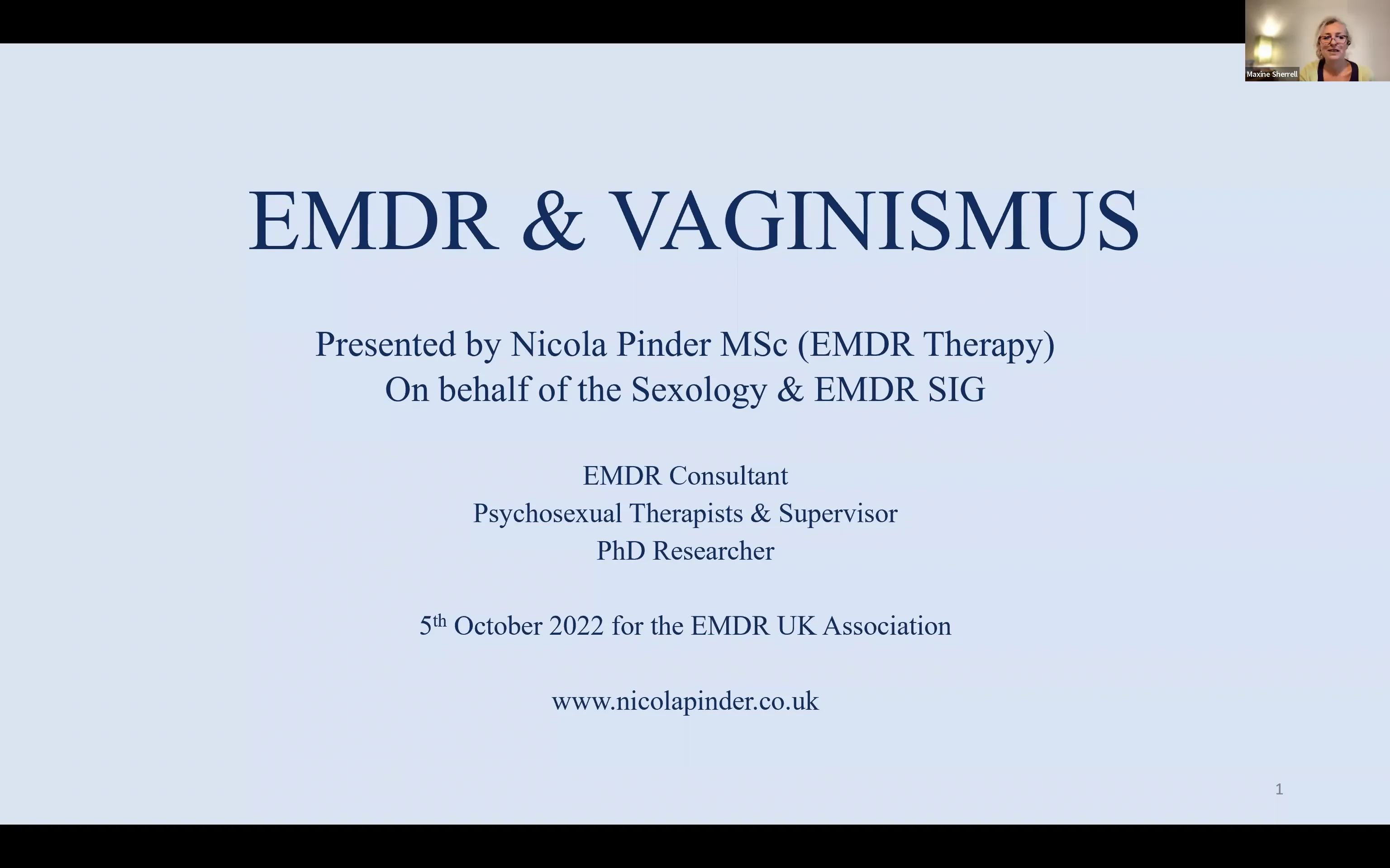 Nicola Pinder - EMDR and Vaginimus.mp4 on Vimeo