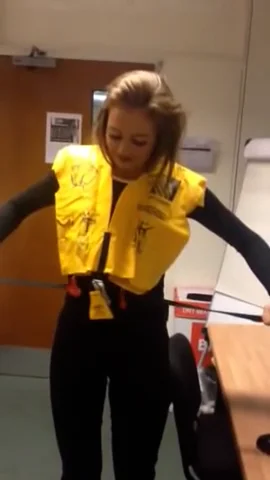 Women inflatable life jacket on Vimeo