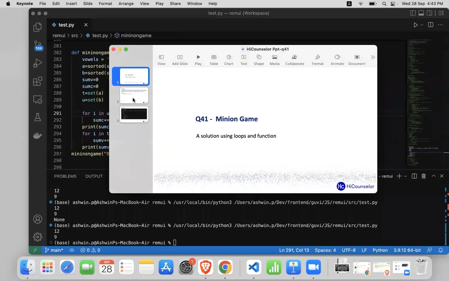 Minion Game Solution By Using Loops & Function on Vimeo
