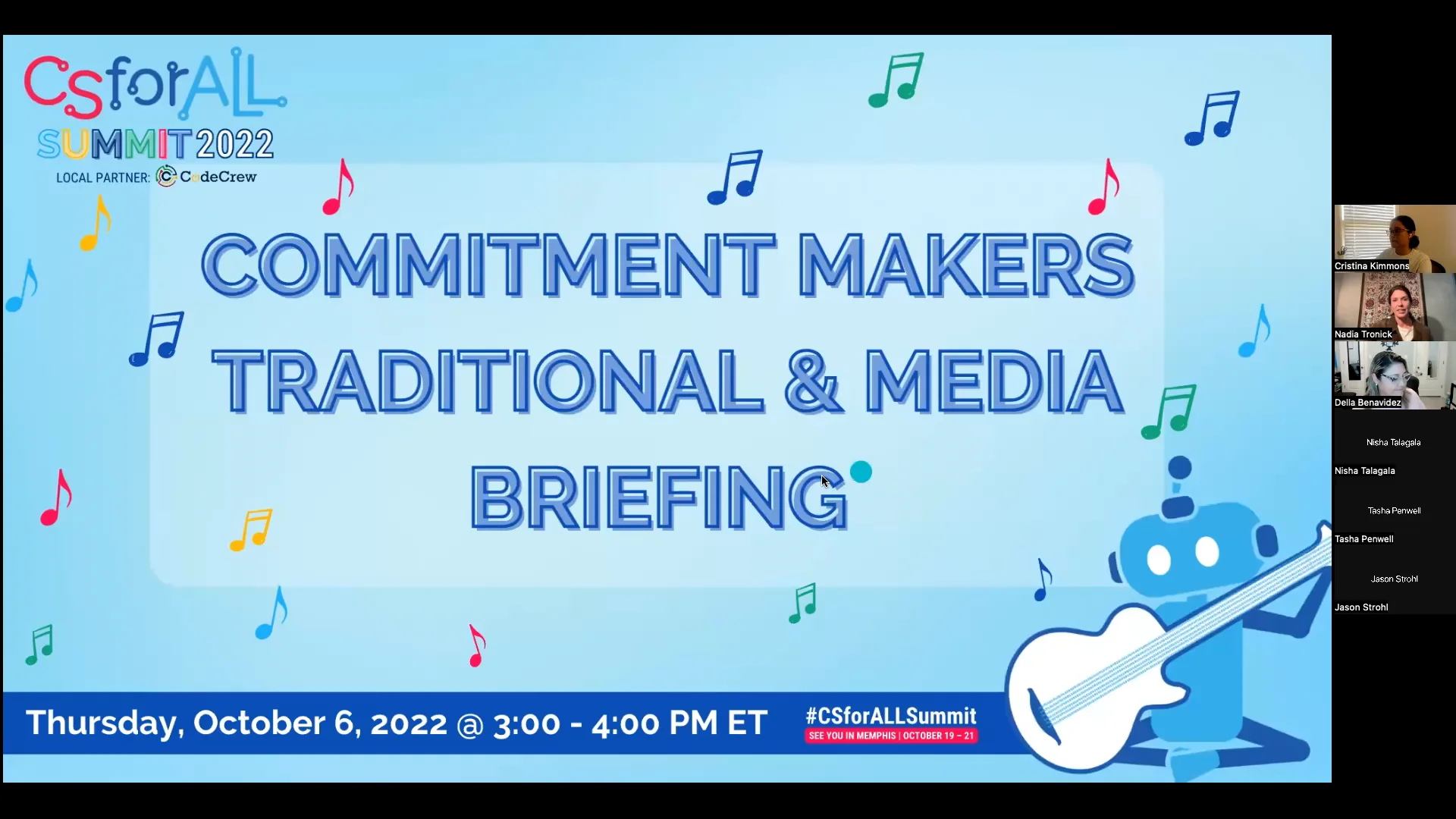 COMMITMENT MAKERS MEDIA BRIEFING - 2022 CSforALL Summit on Vimeo
