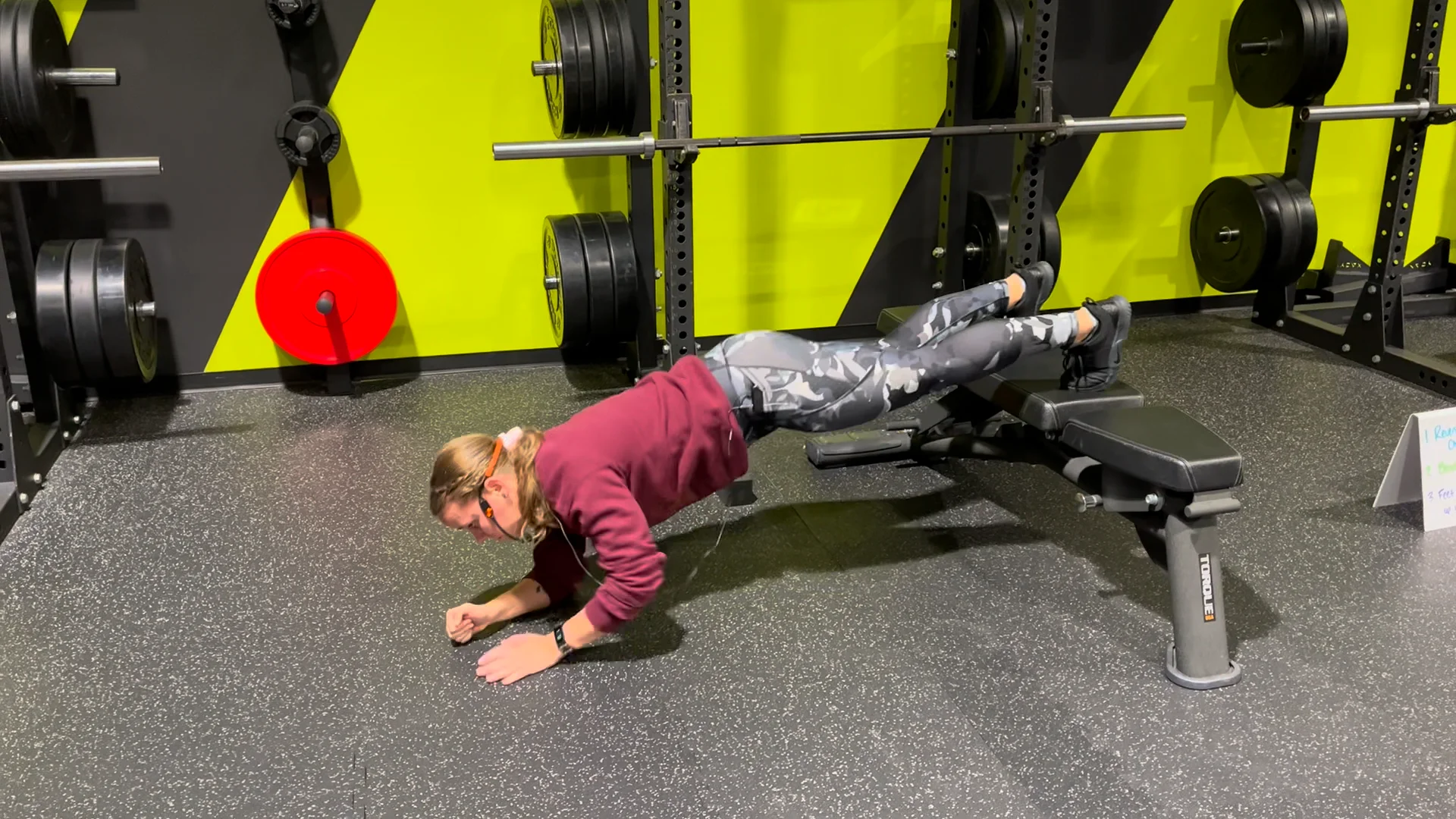 Feet on Bench Plank up up down down on Vimeo