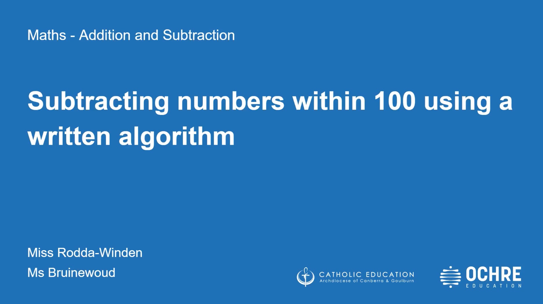 MATy1u1L2 VID - Subtracting numbers within 100 using a written algorithm