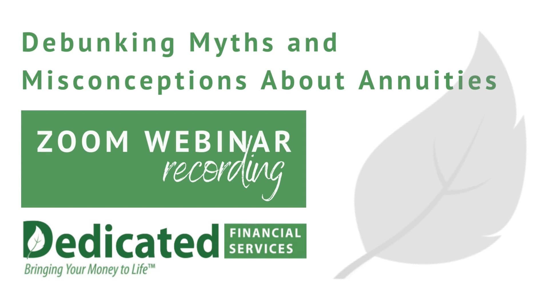 Debunking Myths & Misconceptions about Annuities on Vimeo