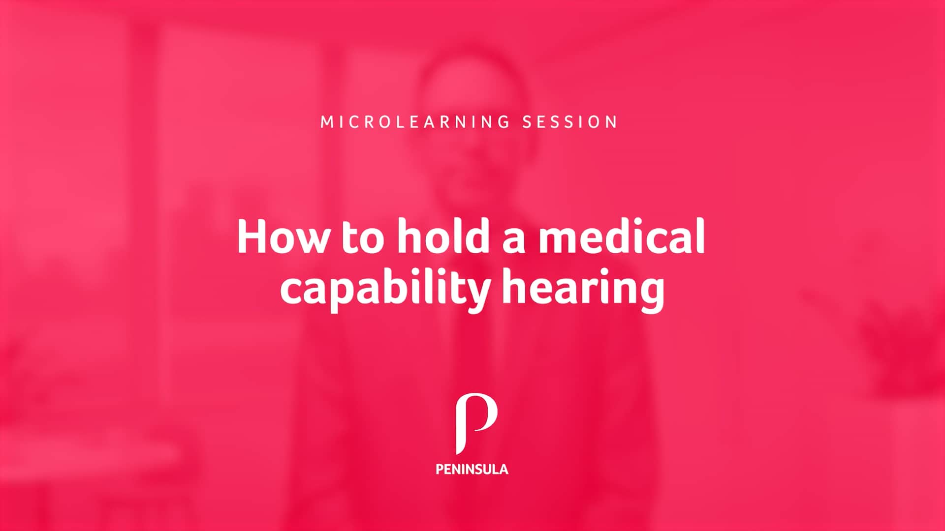 How to hold a medical capability hearing with Richard Harrison on Vimeo