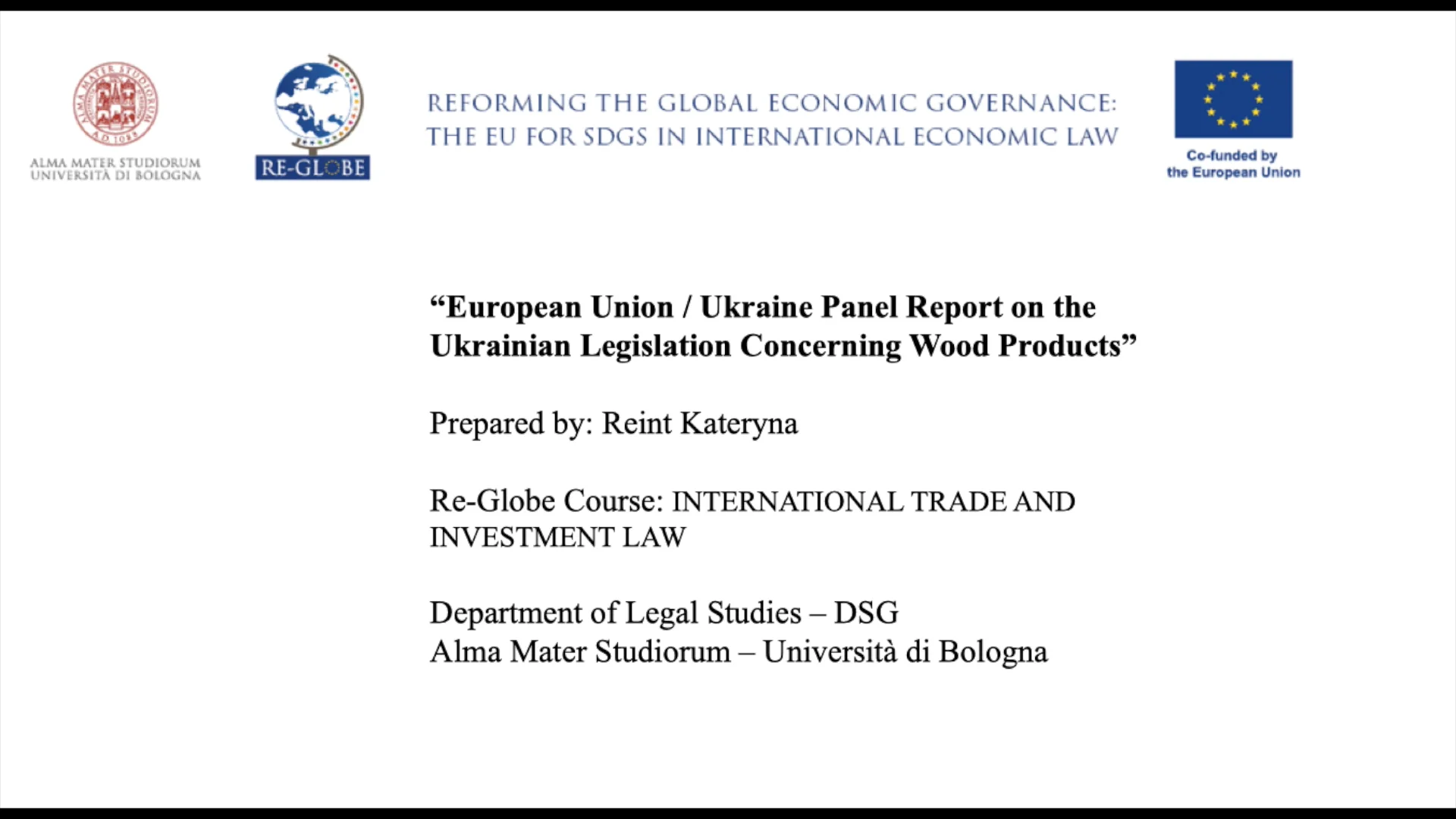 European Union x Ukraine WTO Panel Report