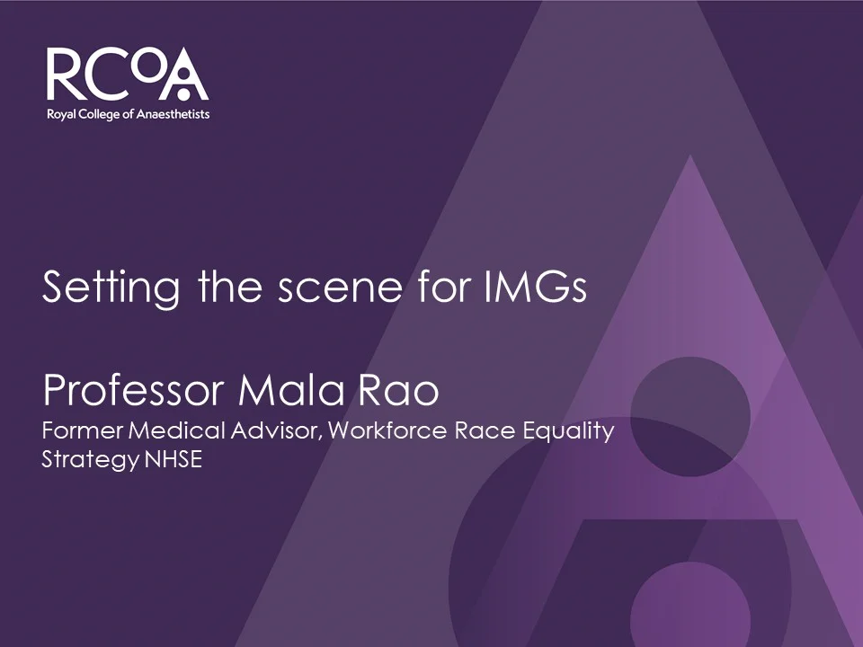 Setting the scene for IMGs - Professor Mala Rao