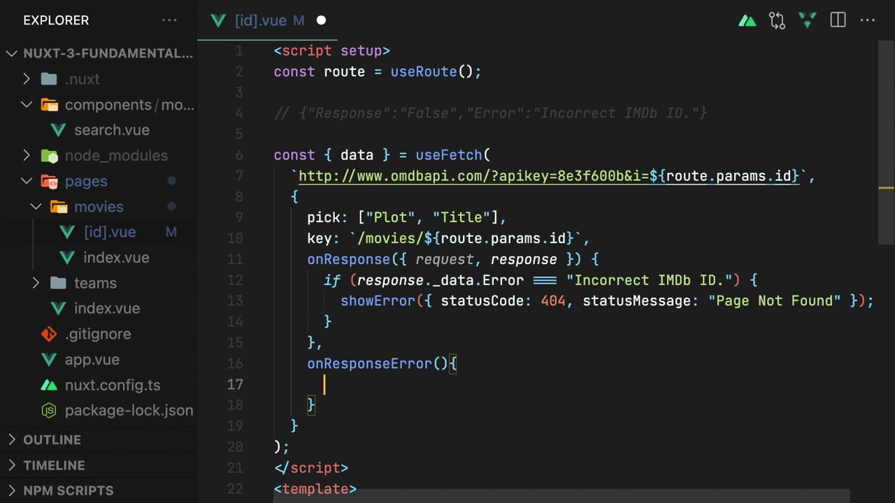 Handle useFetch Errors - A Vue.js Lesson From our Vue.js Course:... Handle useFetch Errors - A Vue.js Lesson From our Vue.js Course:...