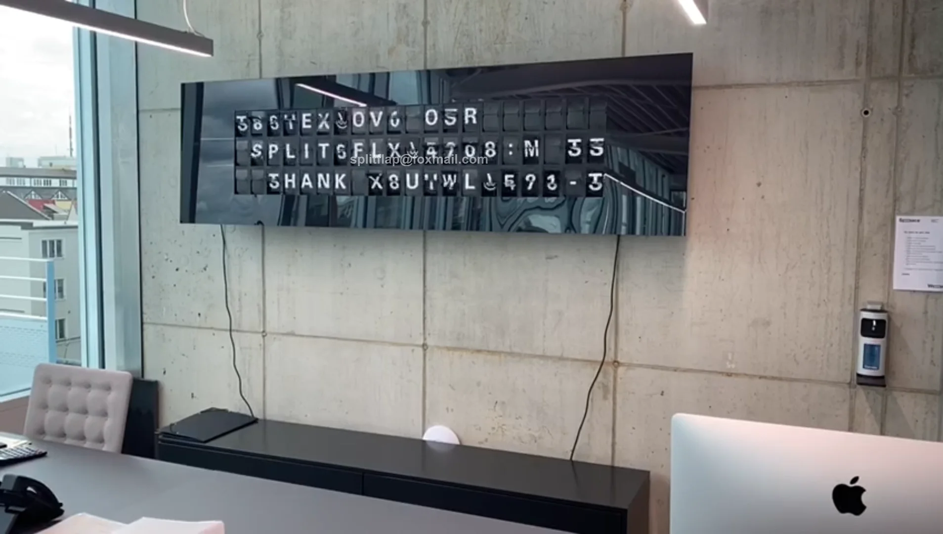 Split flap display used in a conference room on Vimeo