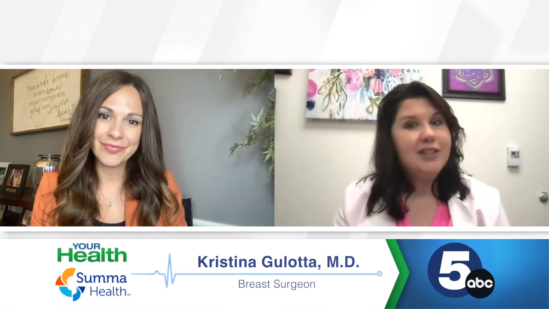 Summa Health Dr. Gulotta and WEWS Your Health Matters talk Breast Oncology Oct 2022 on Vimeo