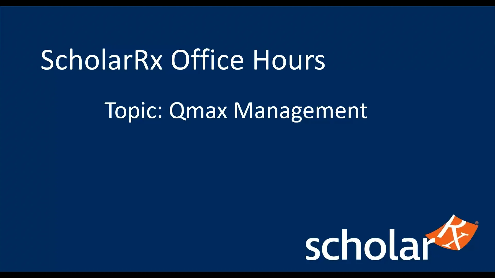 ScholarRx Office Hours for Faculty_Qmax Management_10.12.22 on Vimeo