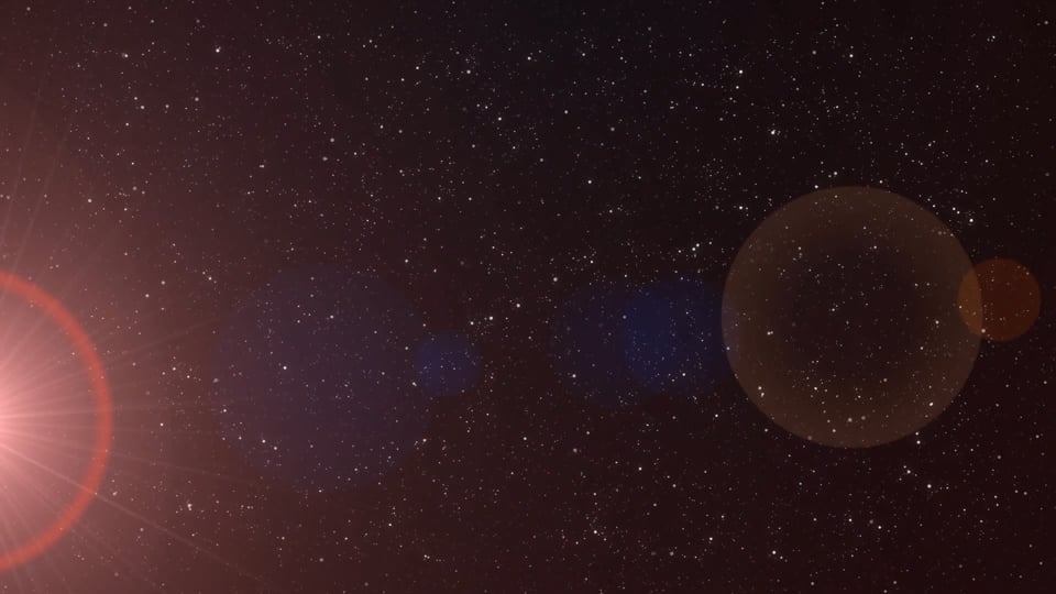 Animated glowing red starlight moving in a hypnotic pattern over stars ...