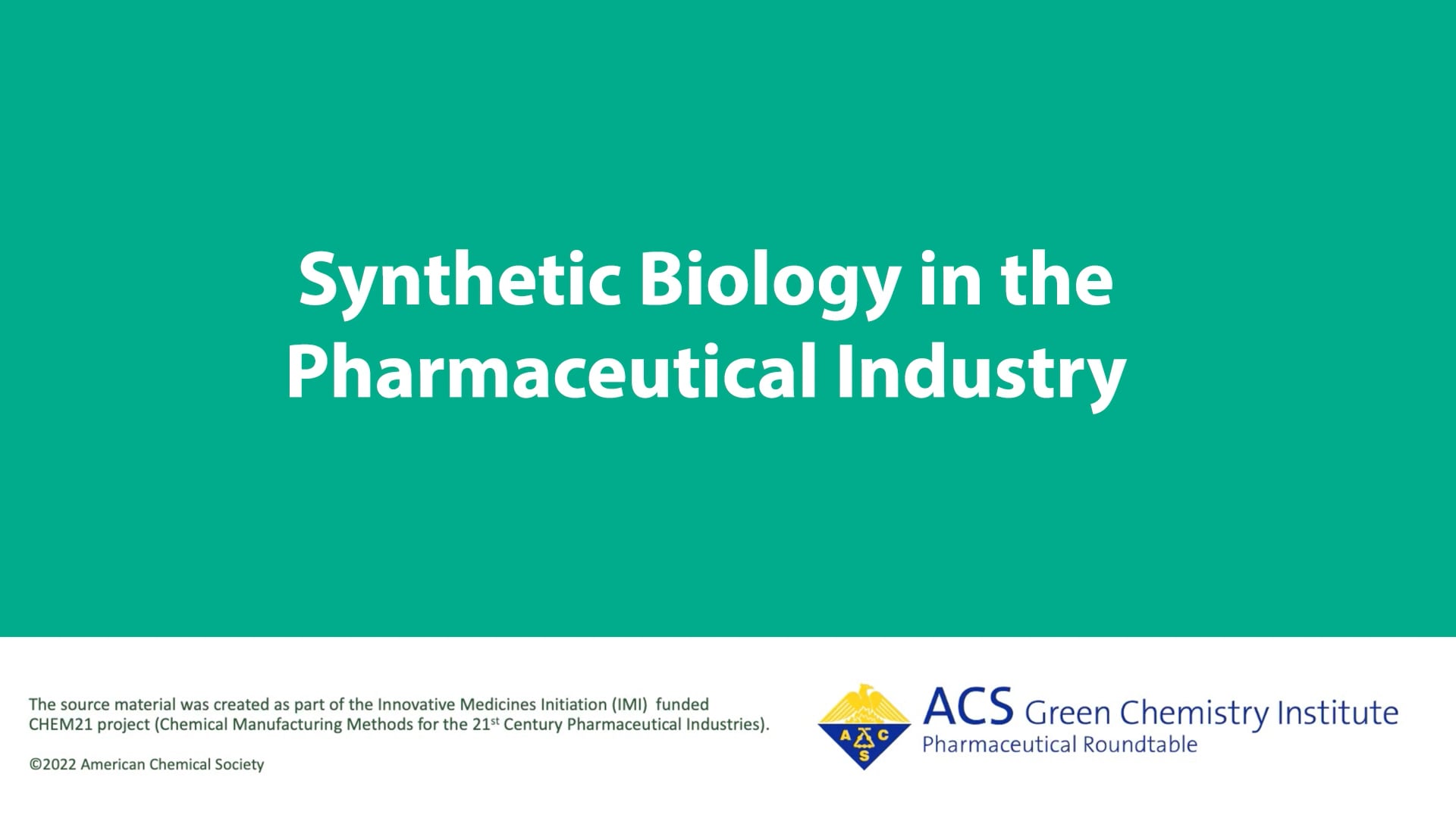 Synthetic Biology in Pharmaceutical Industry.mp4 on Vimeo