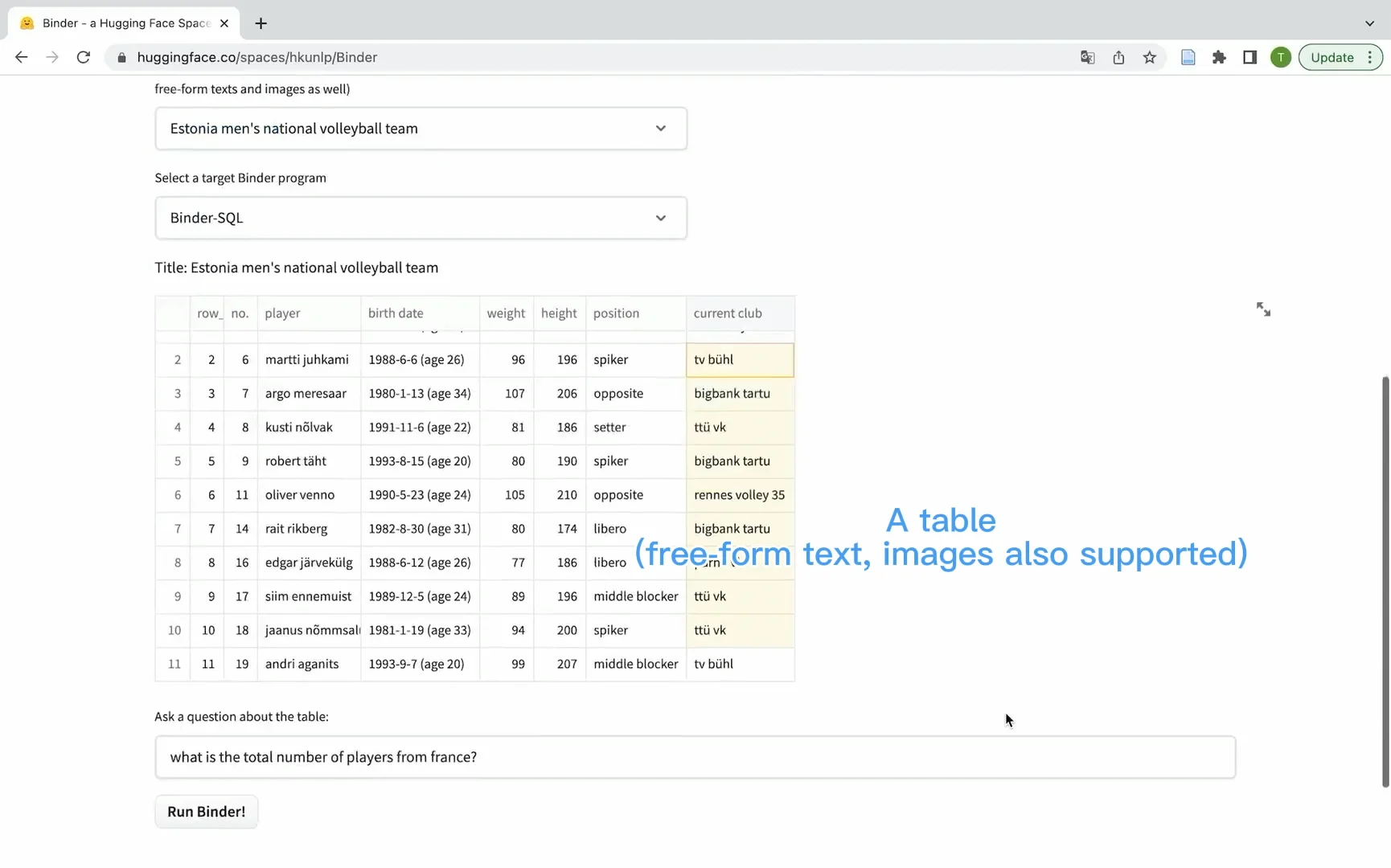 Binder demo of the paper "Binding Language Models in Symbolic Languages"