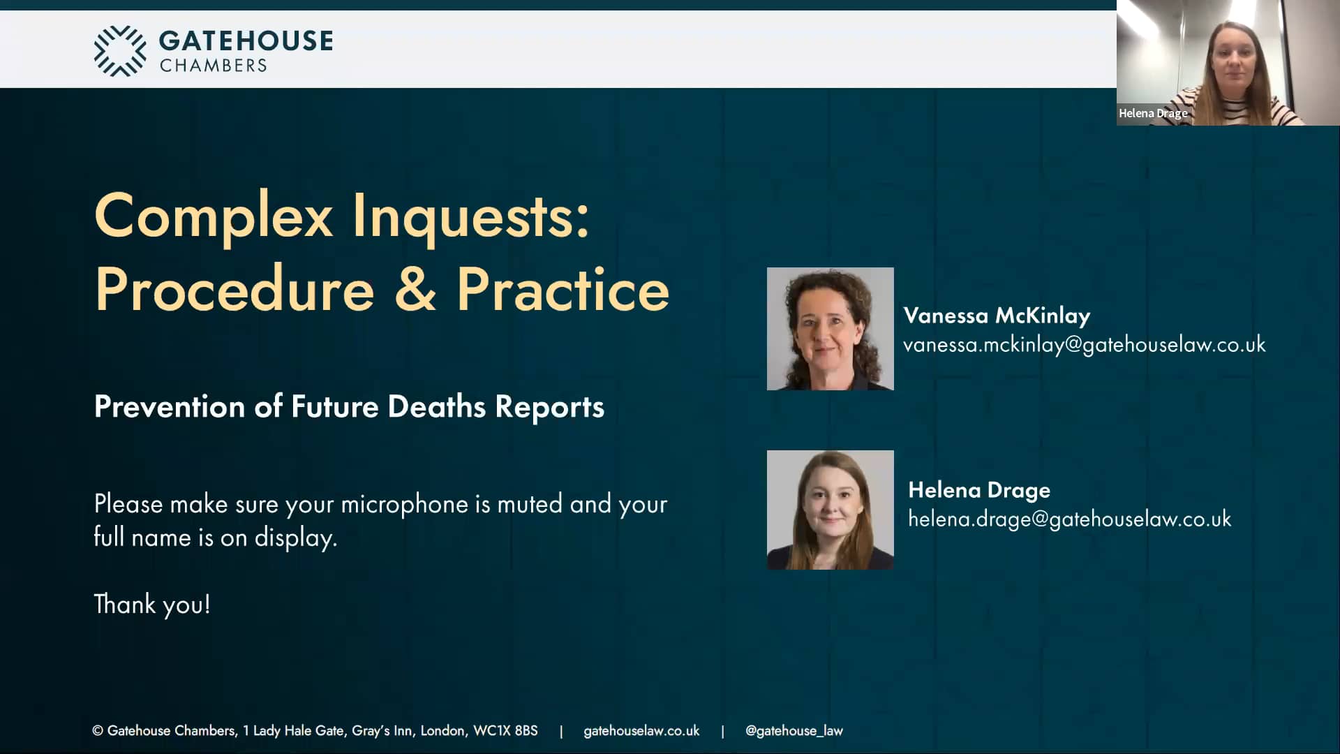 Complex Inquests: Procedure & Practice – Prevention of Future Deaths ...