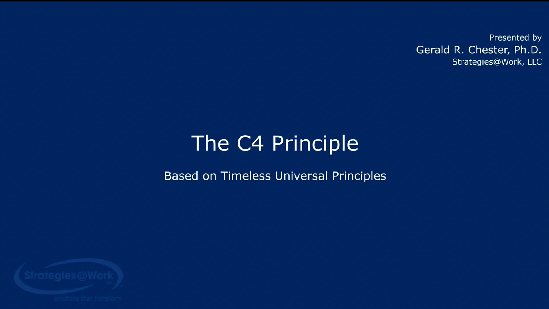 The C4 Principle - 4. Concepts to Facilitate Application on Vimeo