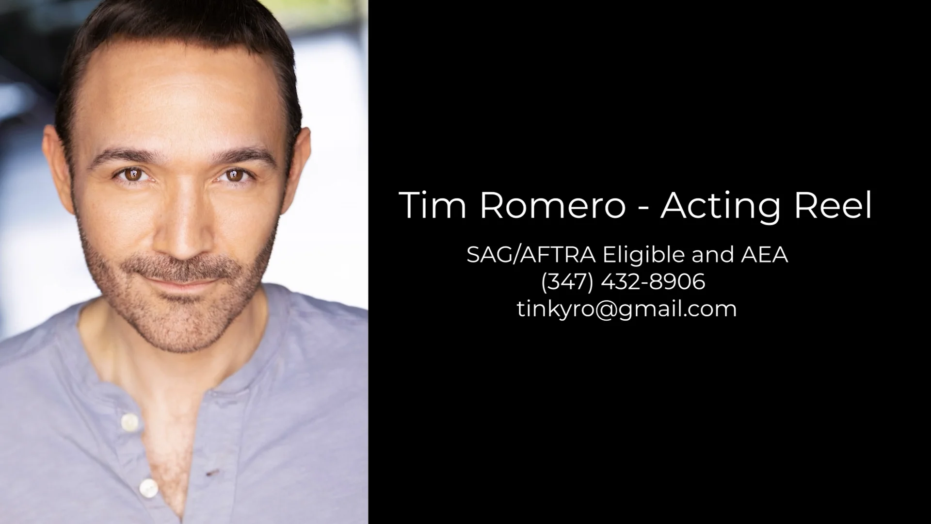 Tim Romero- Acting Reel on Vimeo