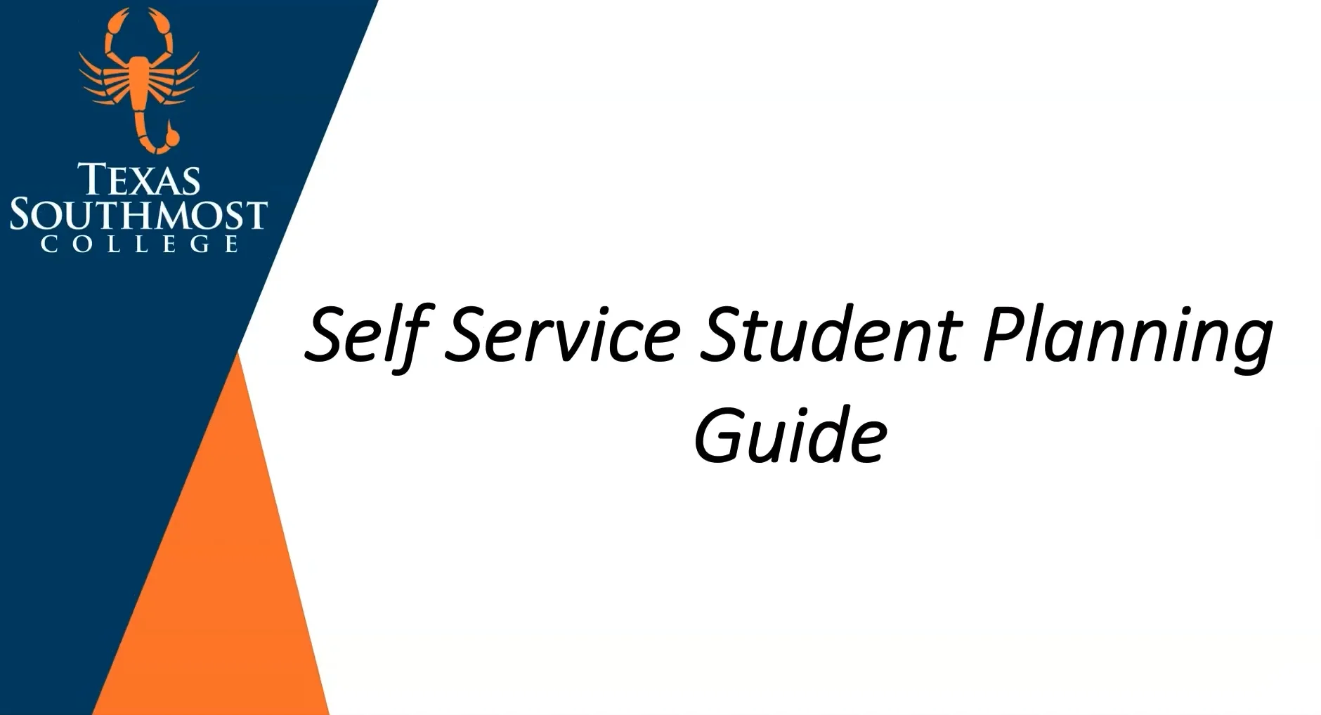 Self Service Student Planning Guide