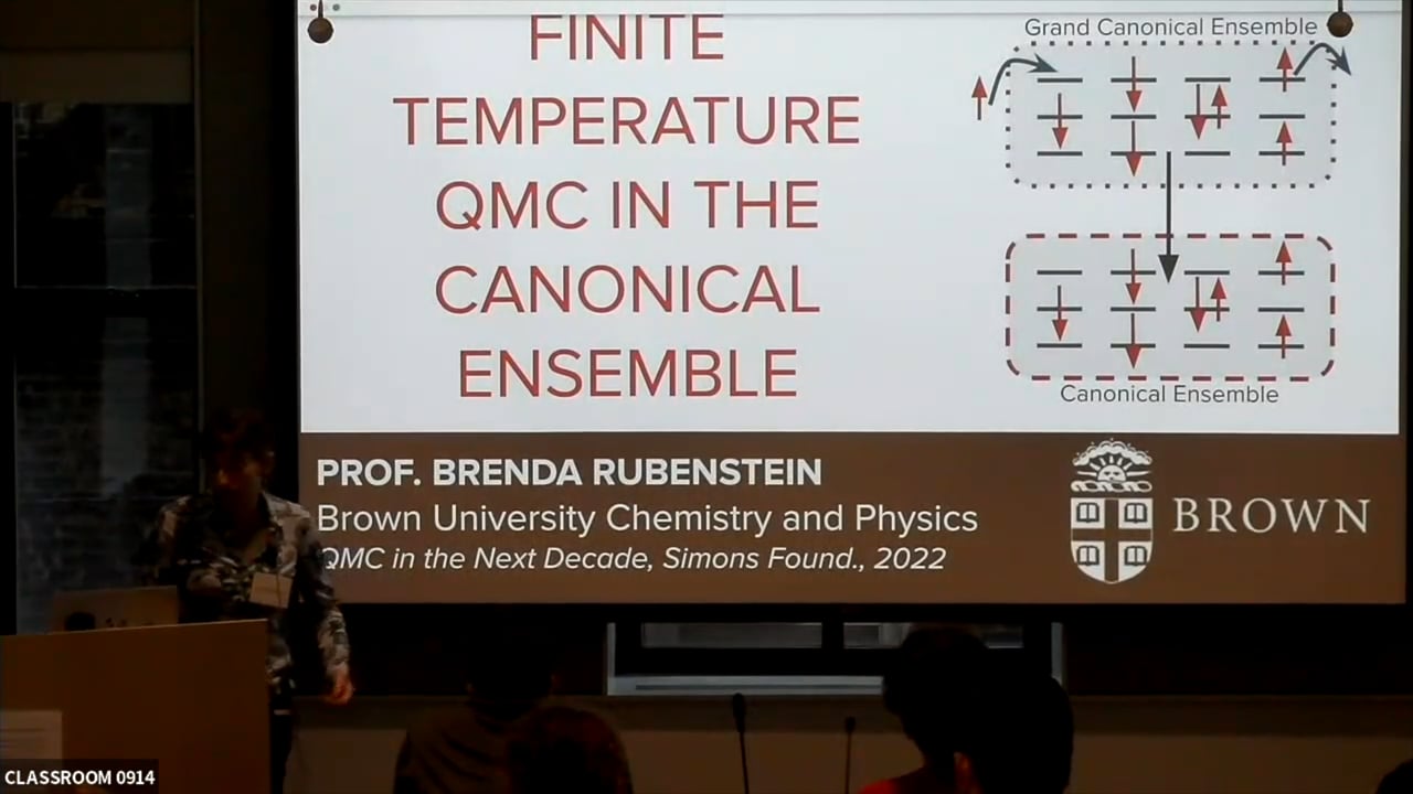 Brenda Rubenstein: Finite Temperature QMC in the Canonical Ensemble