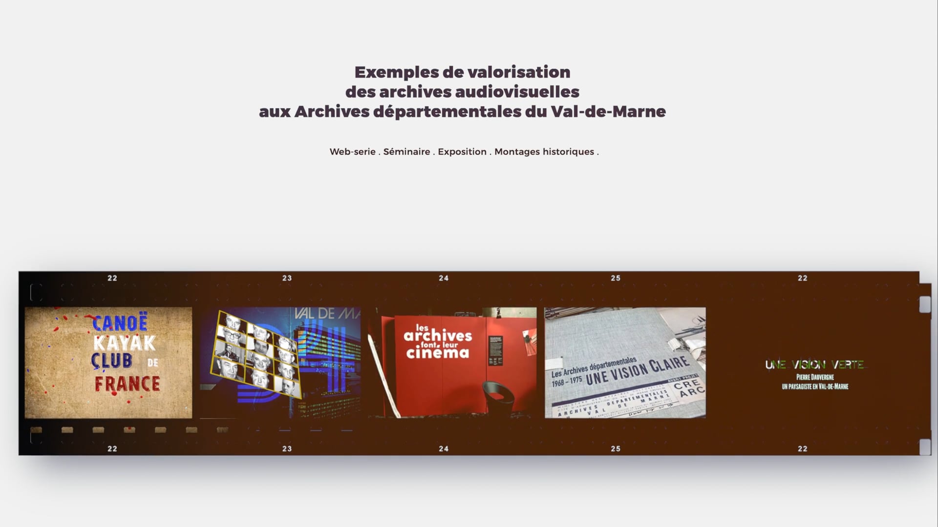 Valorisation des archives audiovisuelles on Vimeo