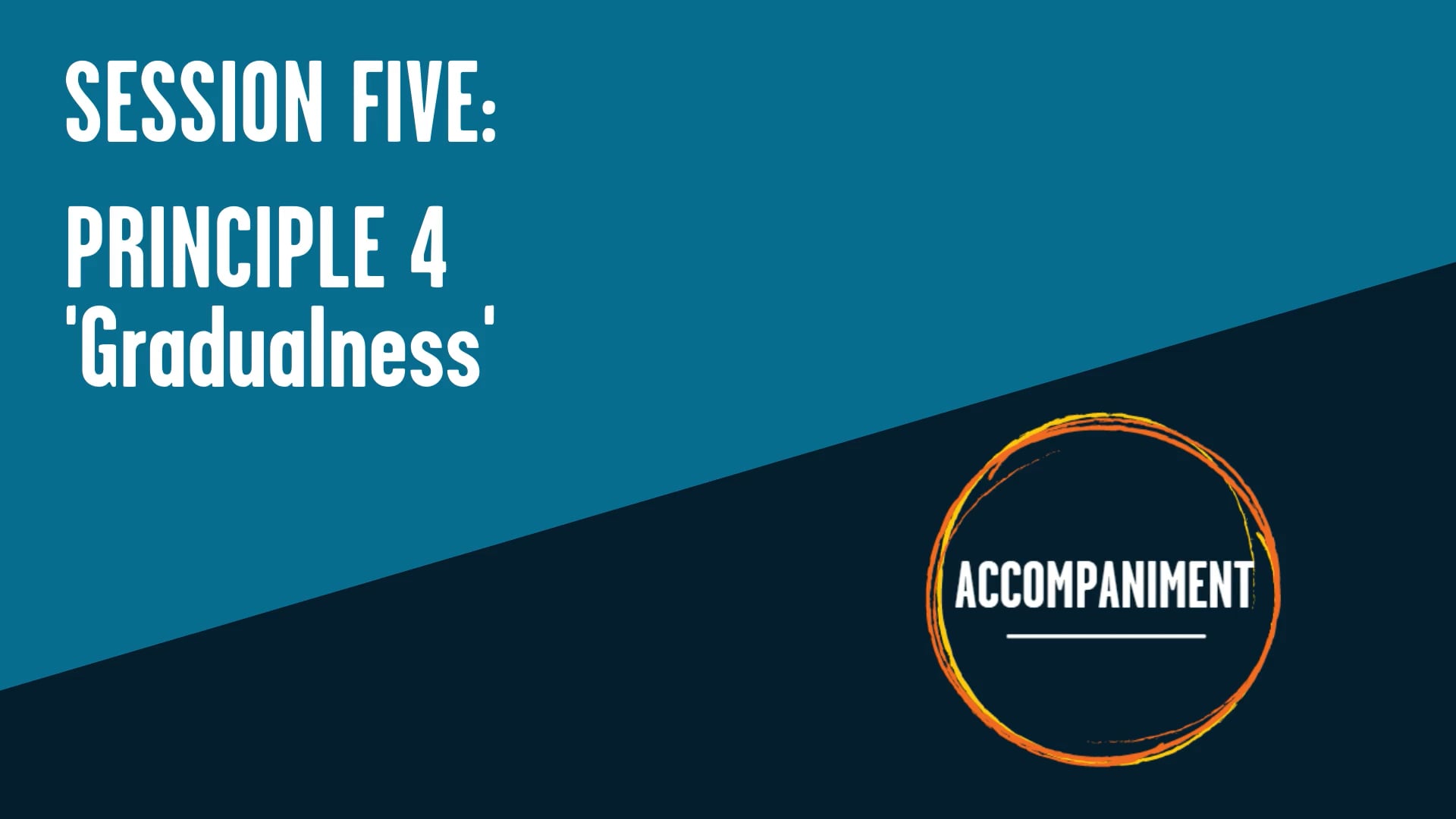 Session 5 - Principle 4 'Gradualness' on Vimeo