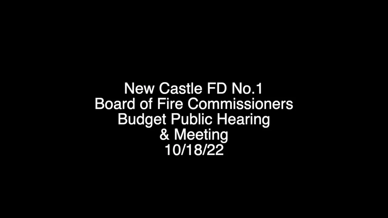NCCMC - NCFD No.1 Board of Fire Commissioner Budget Hearing & Meeting ...