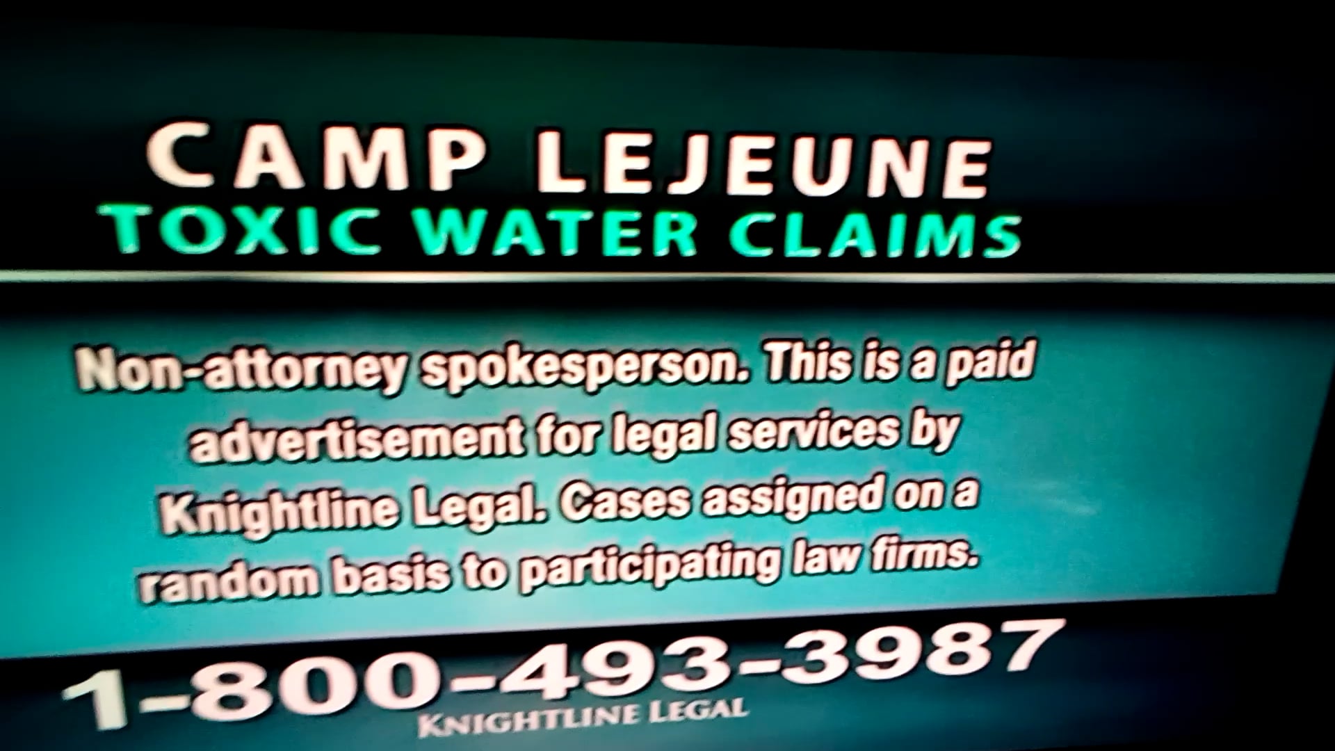 Knightline legal commercial, camp lejeune toxic water claims on Vimeo