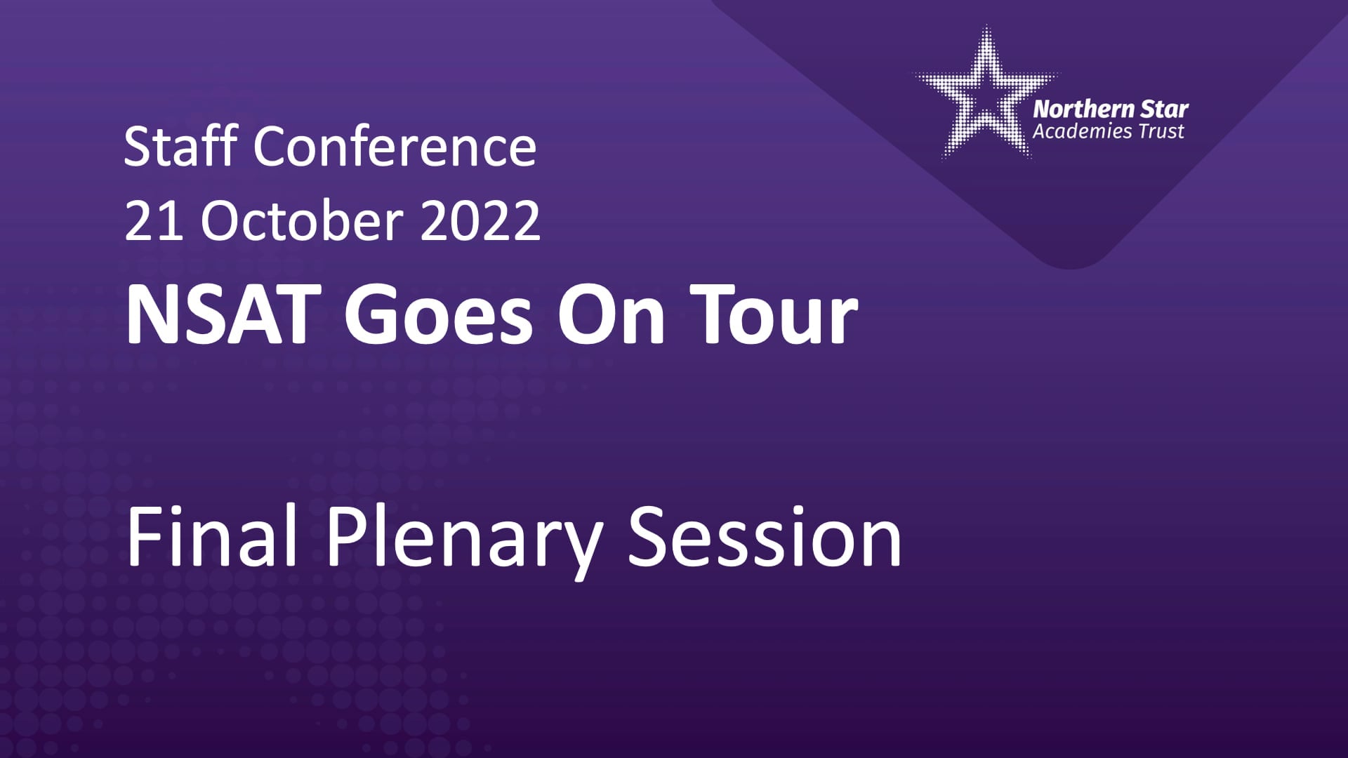 Staff Conference, Final Plenary Session - NSAT on Vimeo