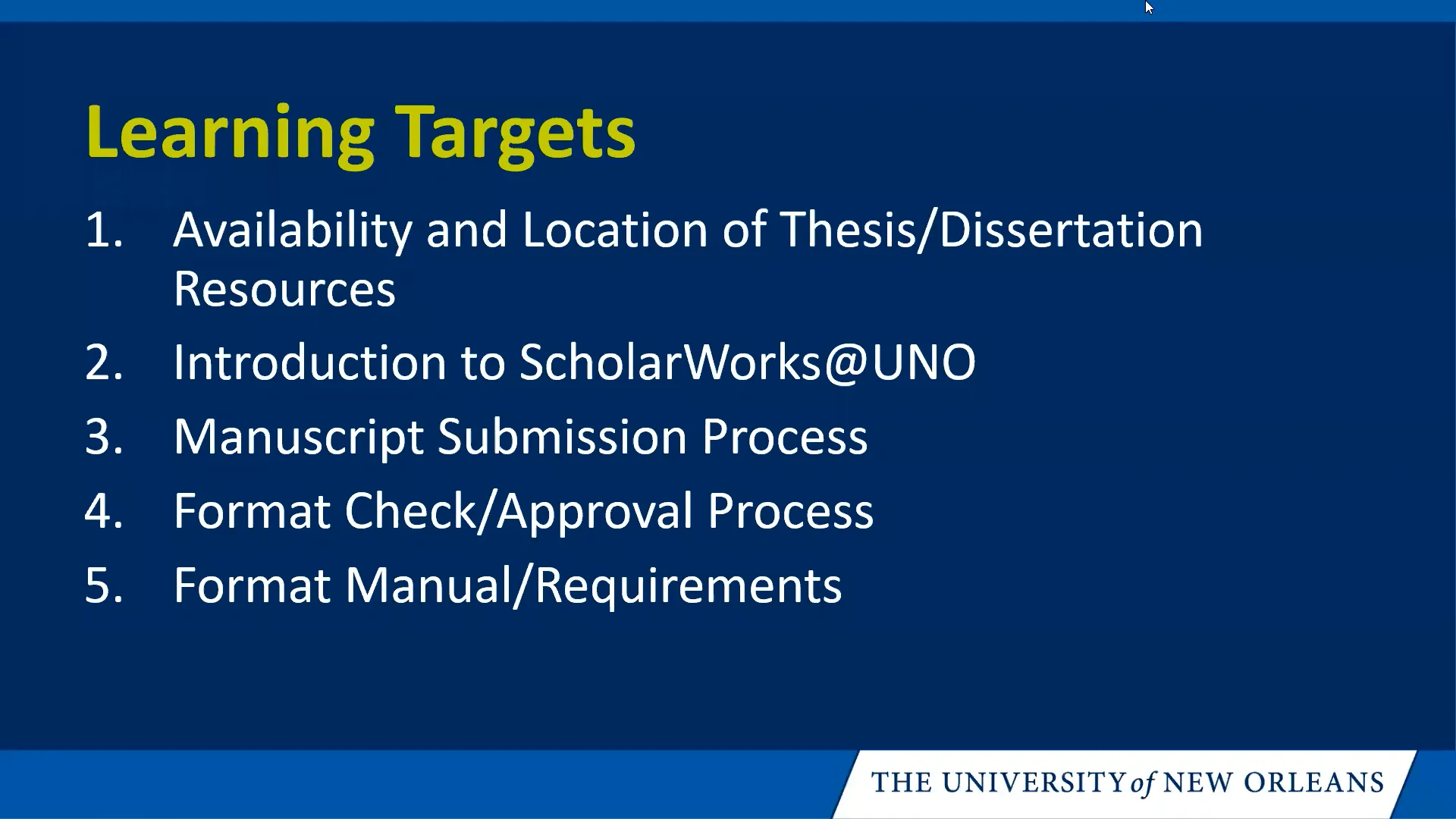 Thesis and Dissertation Overview