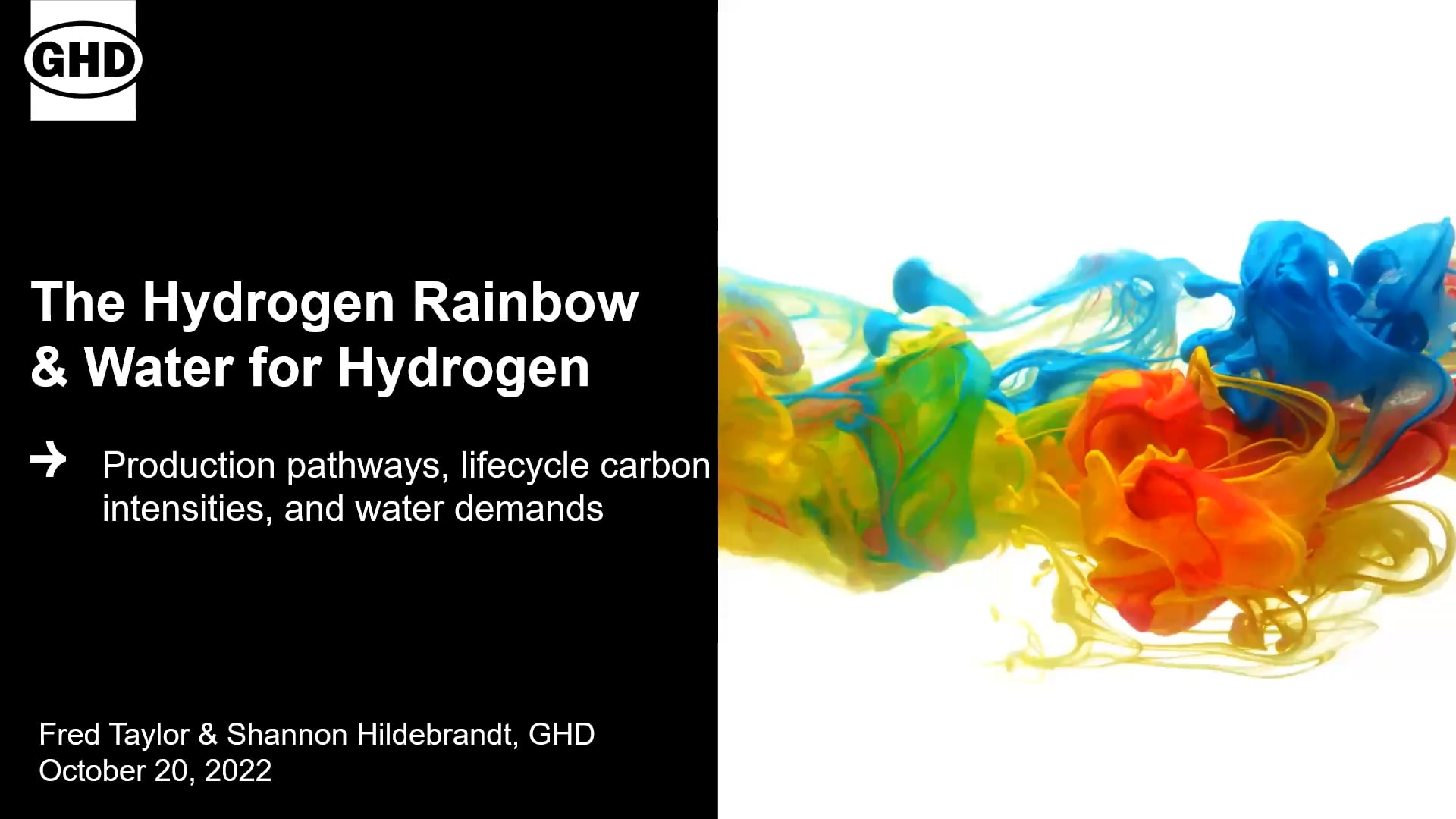 The Hydrogen Rainbow & Water for Hydrogen