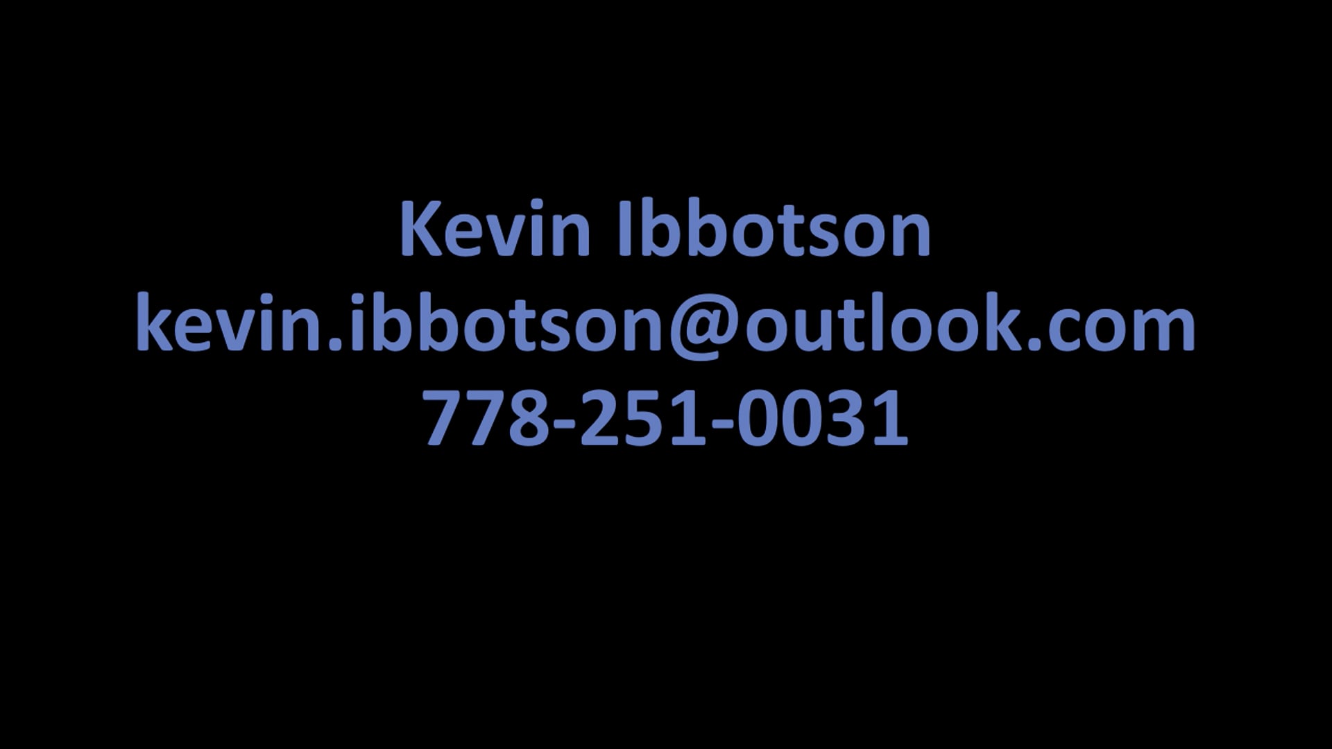 Show reel - Kevin Ibbotson.mp4 on Vimeo